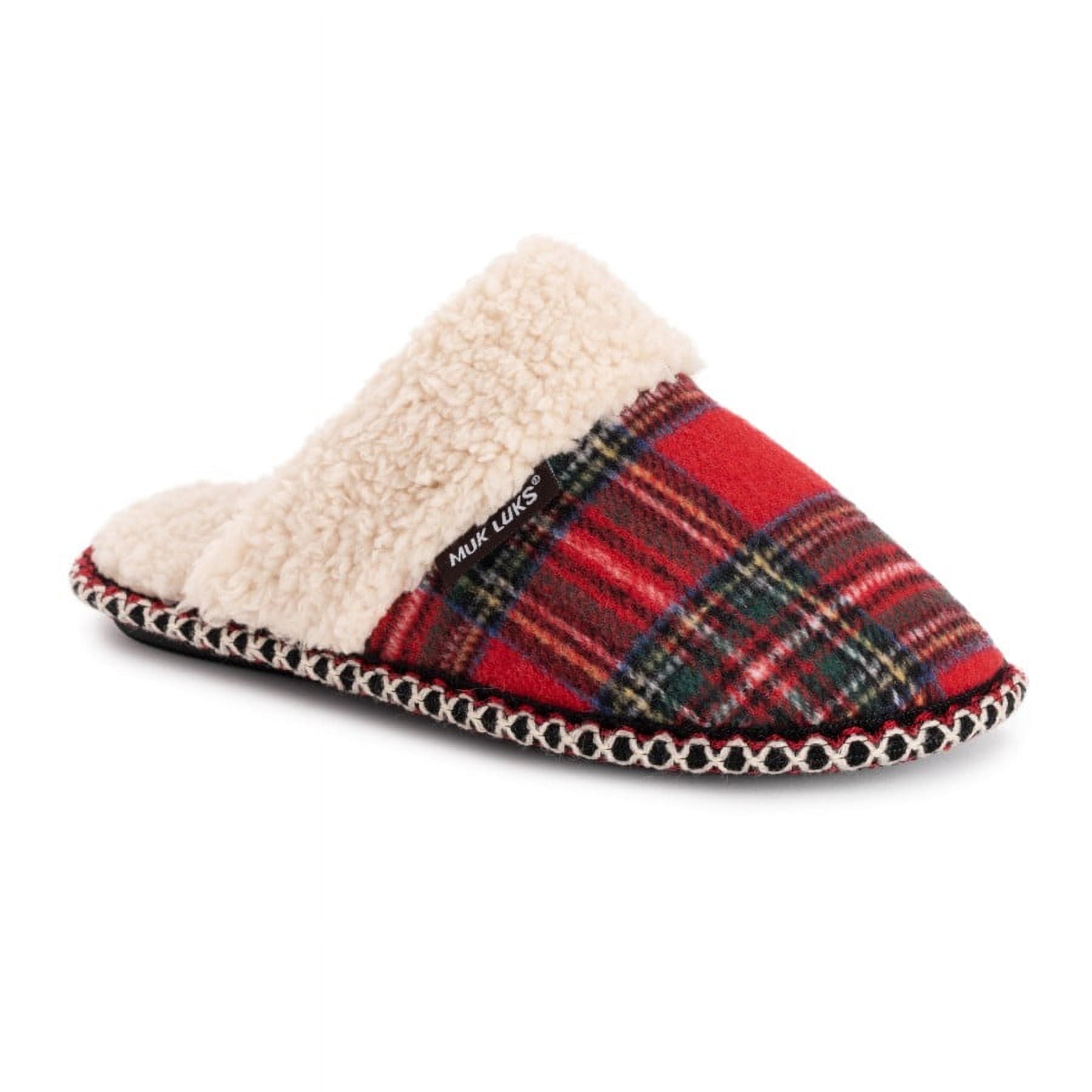 MUK LUKS Women's Frida Scuff Slippers, Memory Foam Adult House Shoes ...