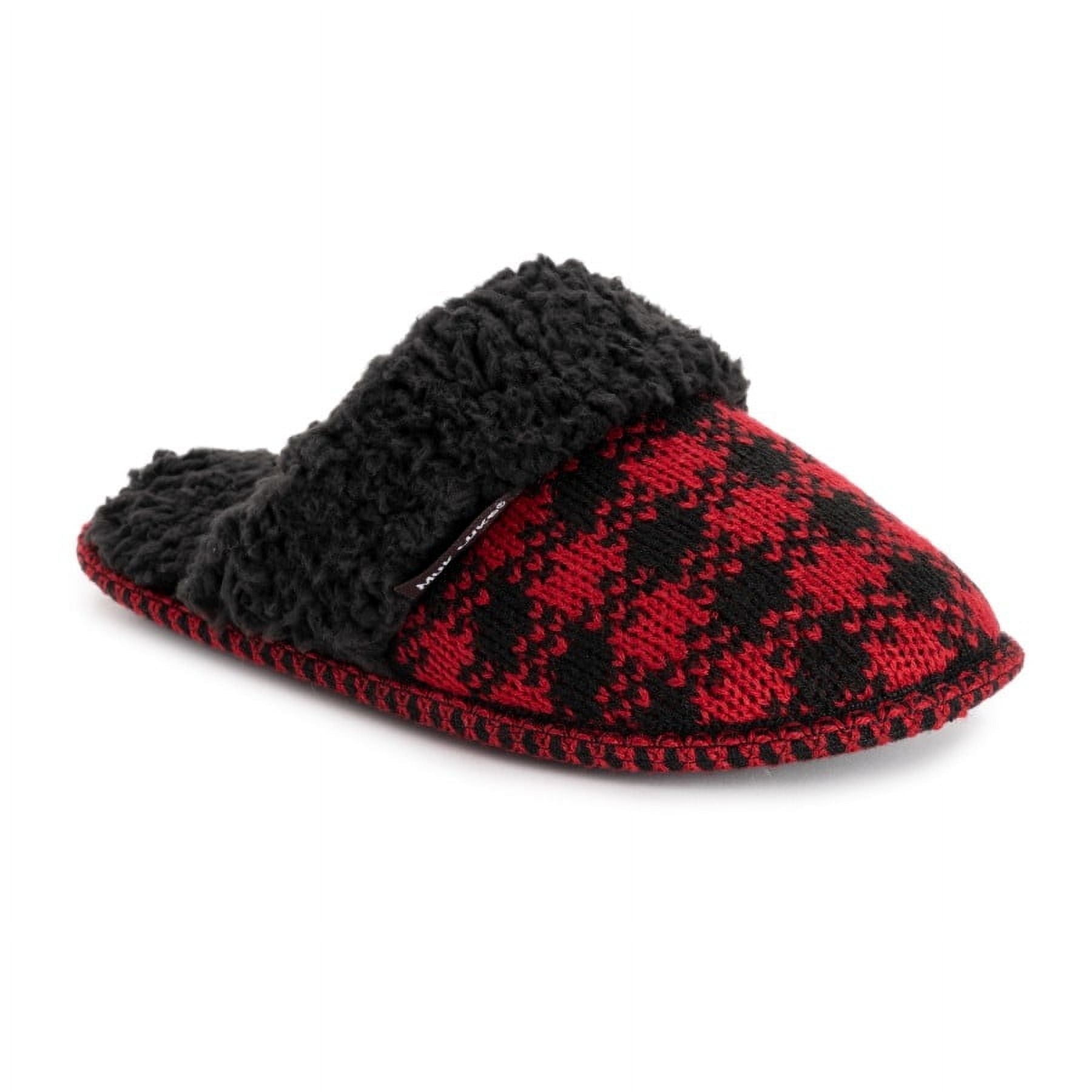 MUK LUKS Women's Frida Scuff Slippers - Red/Plaid, M (7-8) - Walmart.com