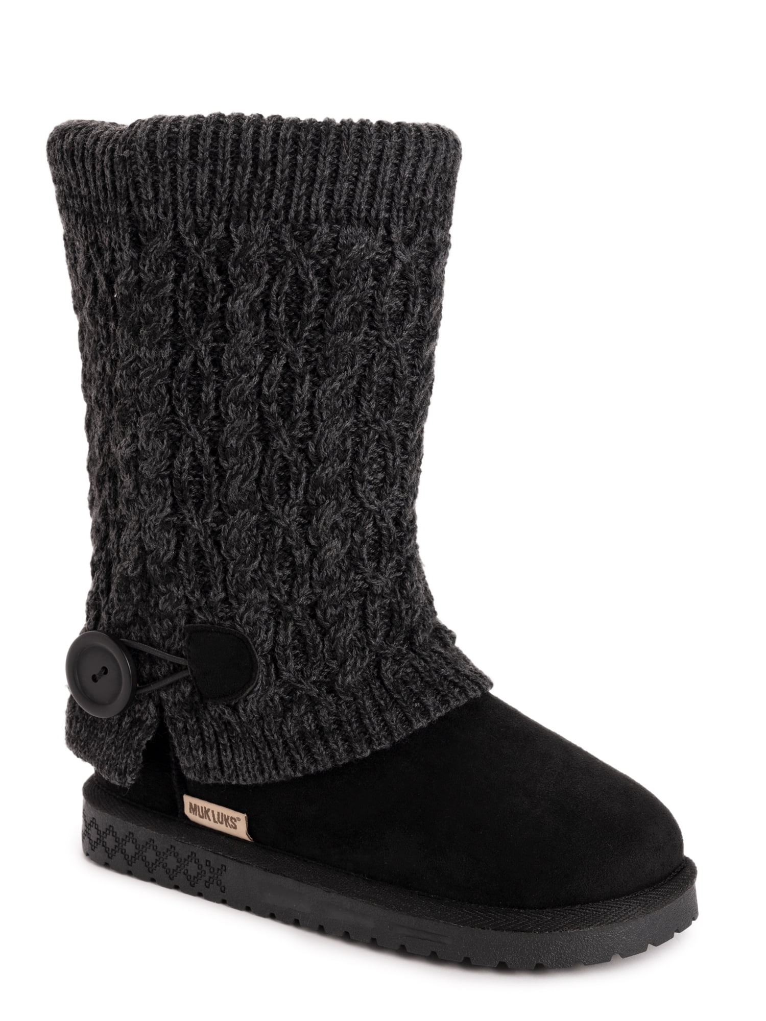 MUK LUKS Women's Janie Knit Cuff Mid-Calf Boot - Walmart.com