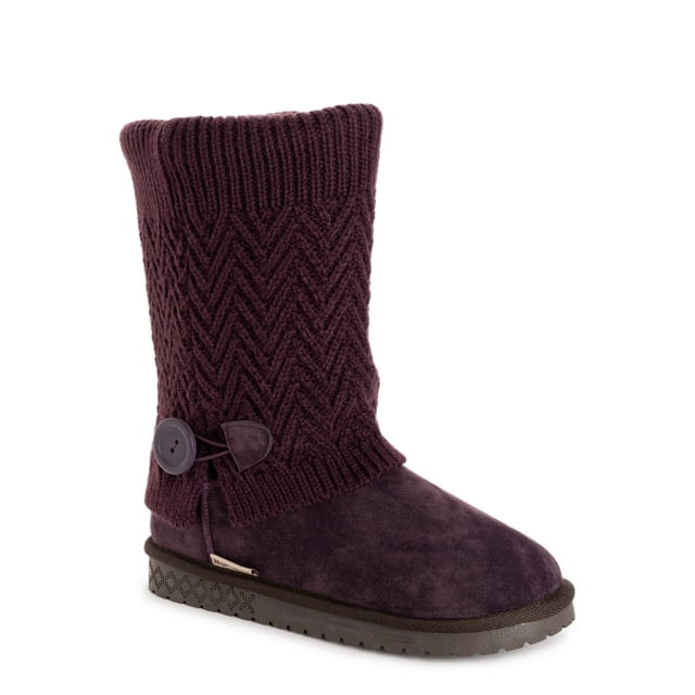 MUK LUKS Women's Janie Knit Cuff Mid-Calf Boot - Walmart.com