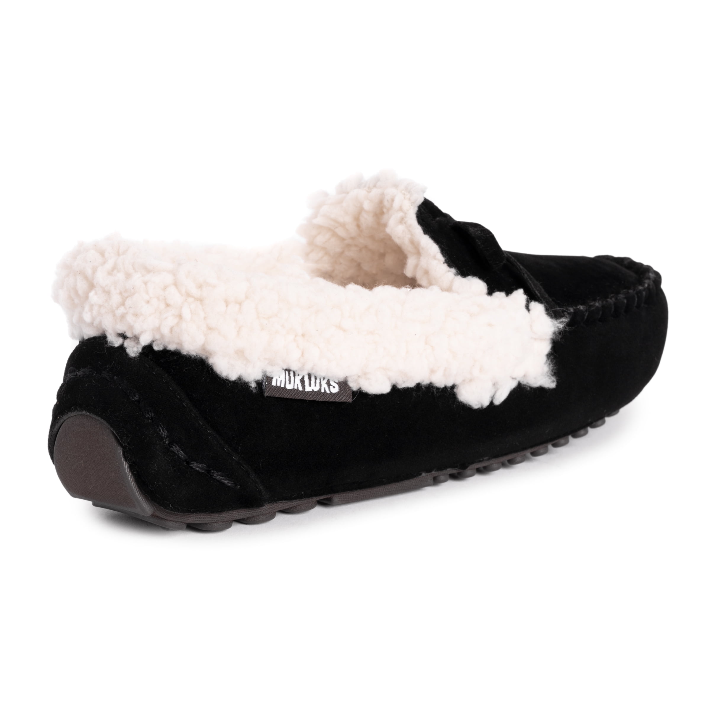 MUK LUKS Women's Jaylah Slippers, Cozy Moccasin Style, Soft Faux Fur ...