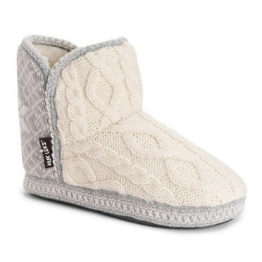 Muk Luks Women's Tall Knit Foldover Slipper Boot - Walmart.com
