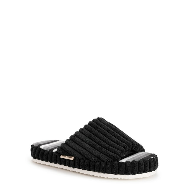 MUK LUKS Women's Ribbed Terry Pool Slide Scuff Slippers, Sizes 6-11 ...