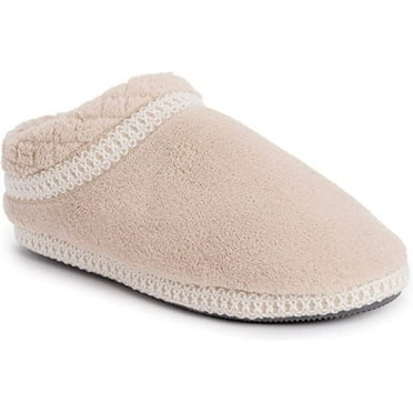 EverFoams Women's Wool Memory Foam Slippers with Faux Fur Collar ...