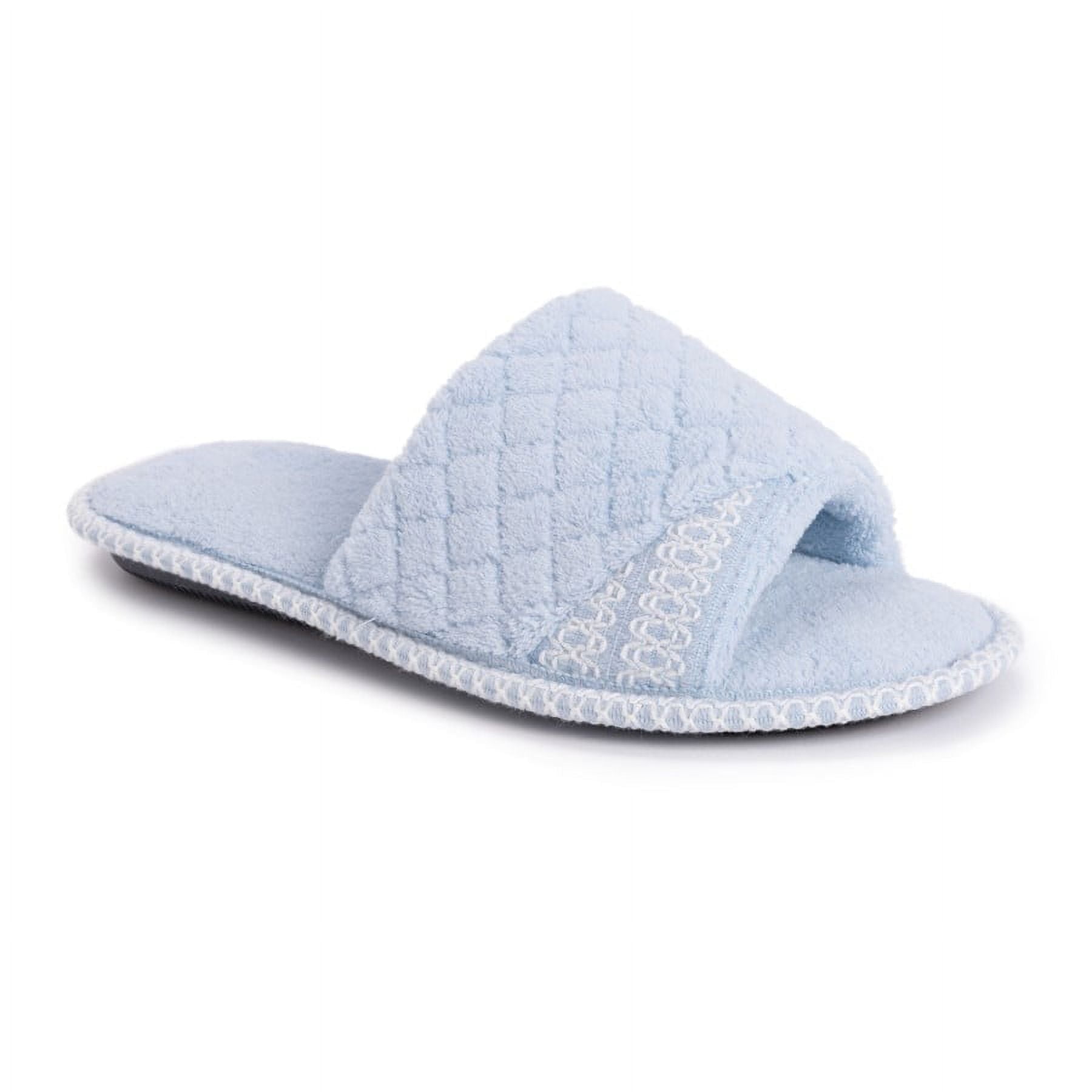 MUK LUKS Women's Sally Open Toe Scuff Slipper - Cozy Adult House Shoes ...