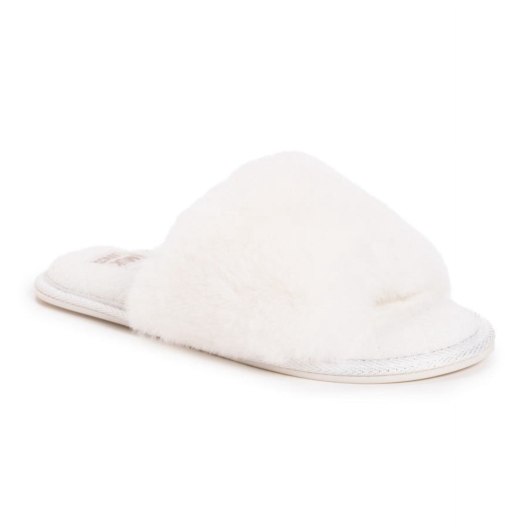 MUK LUKS Women's Sariah Slide Slipper-Snow White L (9-10) - Walmart.com