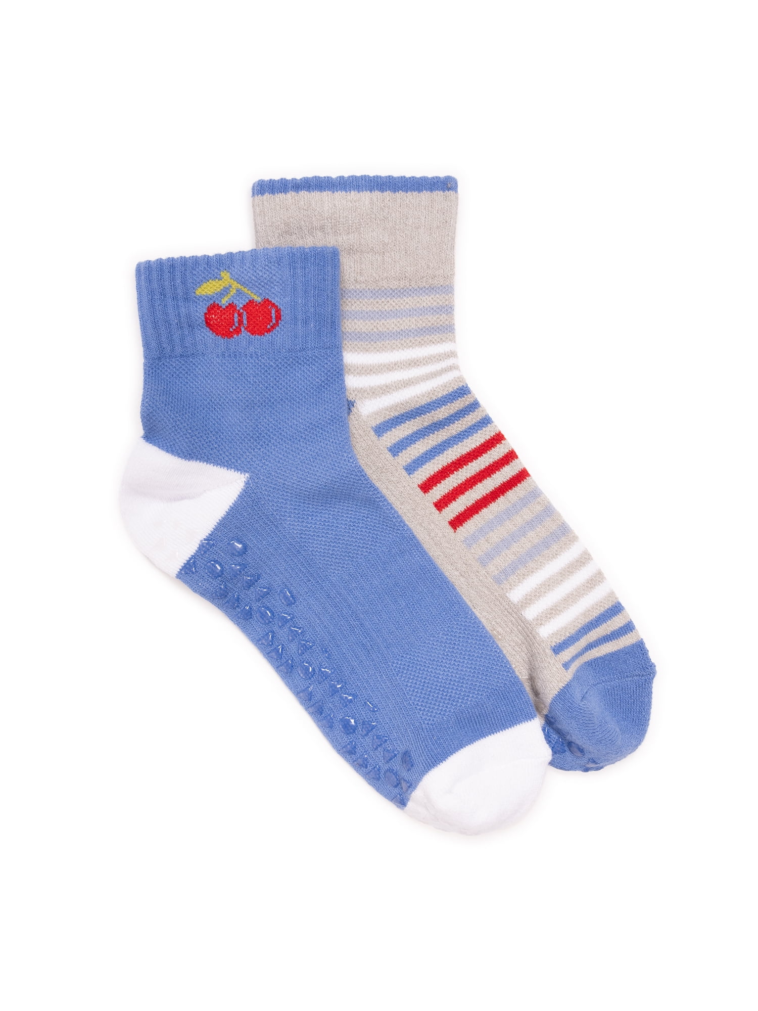 MUK LUKS Women's Pilates Inspire Cotton Mini Crew Socks, 2-Pack, Shoe ...