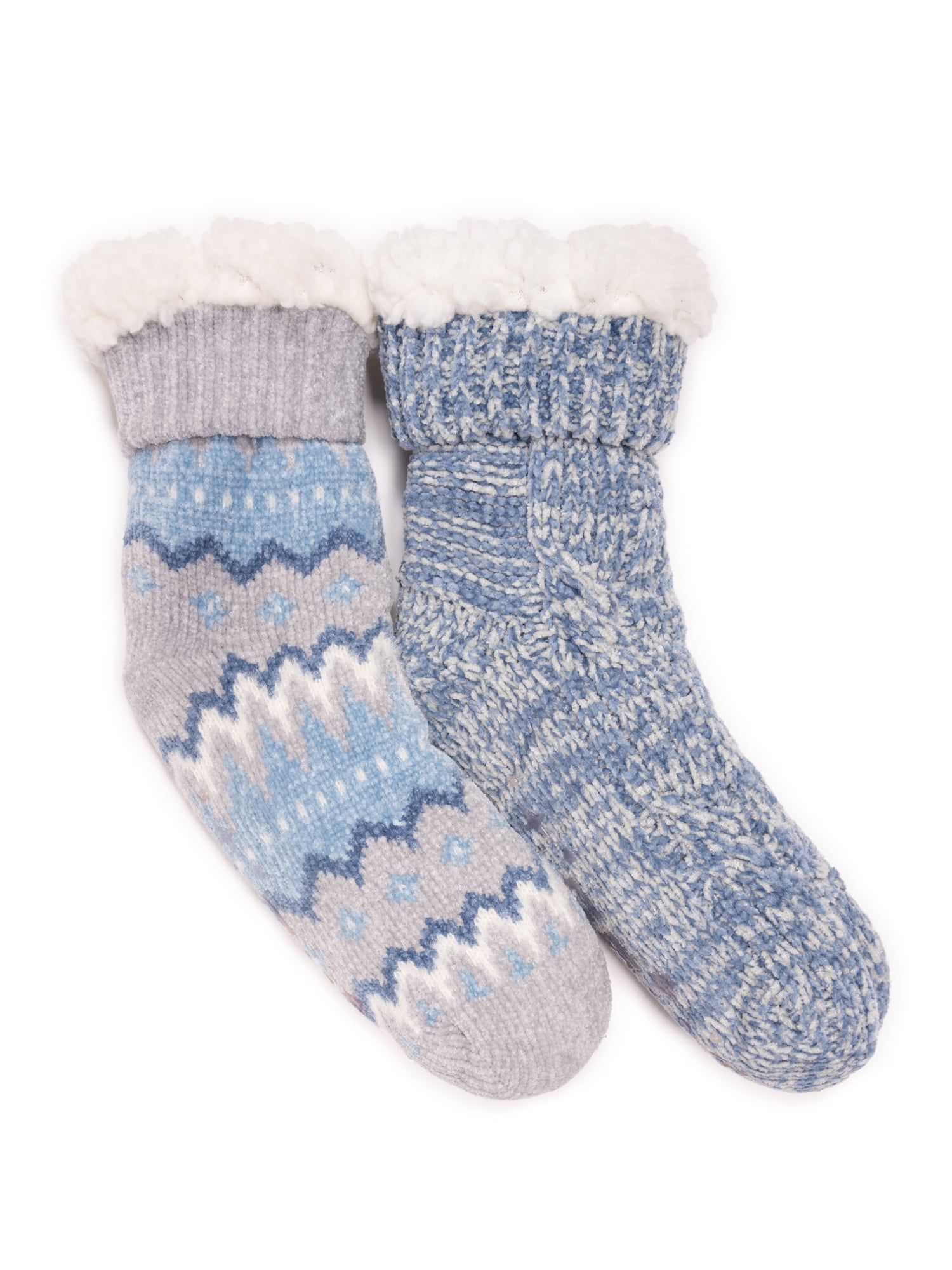 MUK LUKS Women's Tall Rib Cuff Cabin Socks, 2-Pack, S-XL - Walmart.com