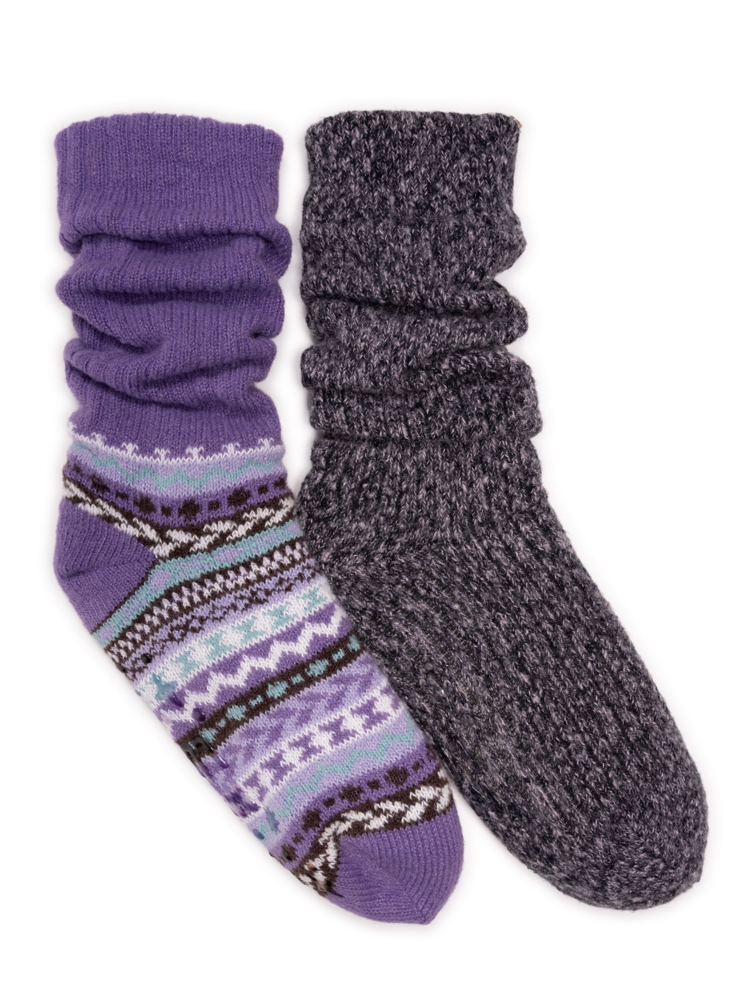 MUK LUKS Women's Tall Slouch Cabin Socks, 2-Pack, OSFM - Walmart.com