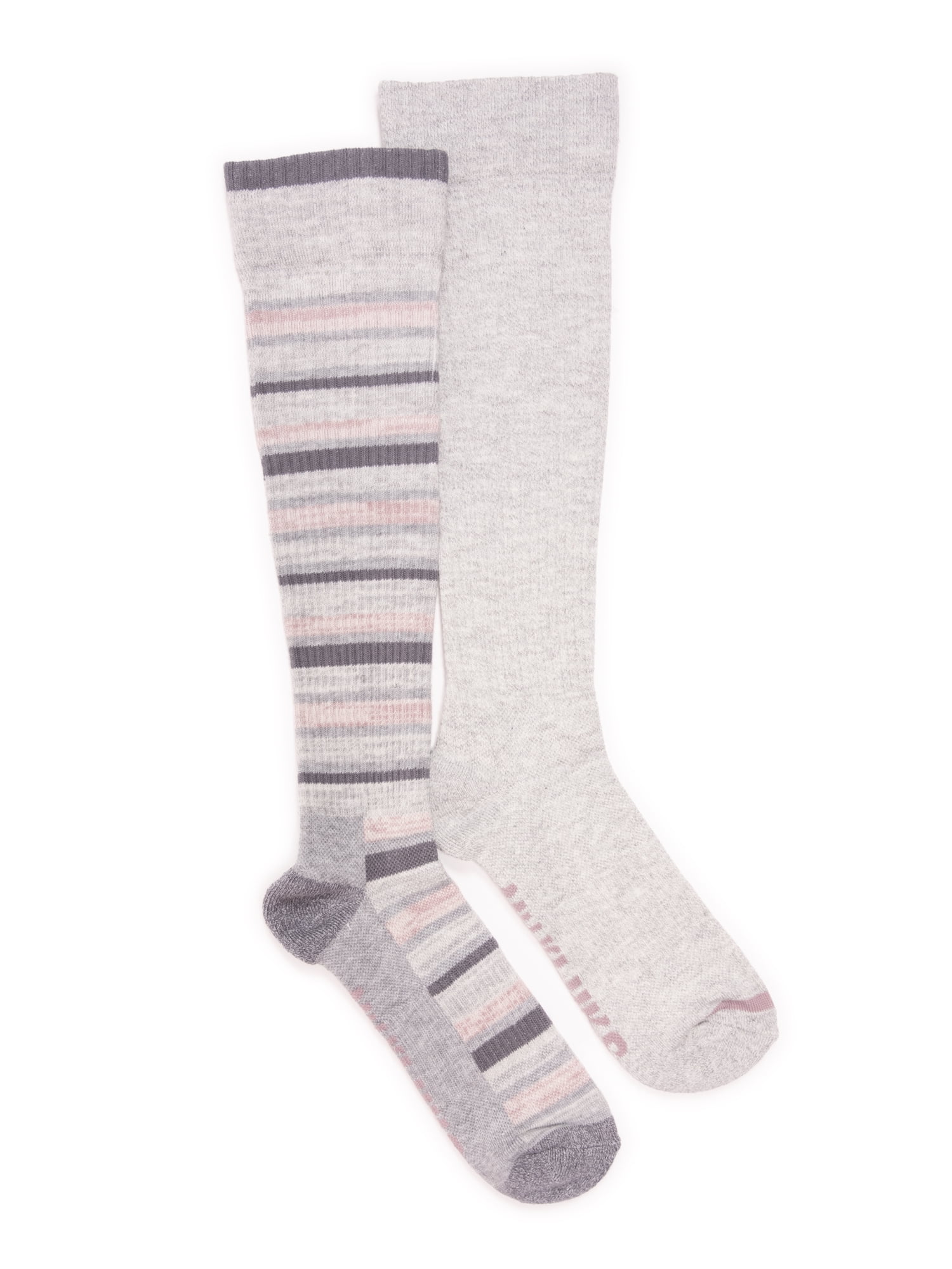 MUK LUKS Women's Wide Width Compression Cotton Knee-High Socks, 2-Pack ...