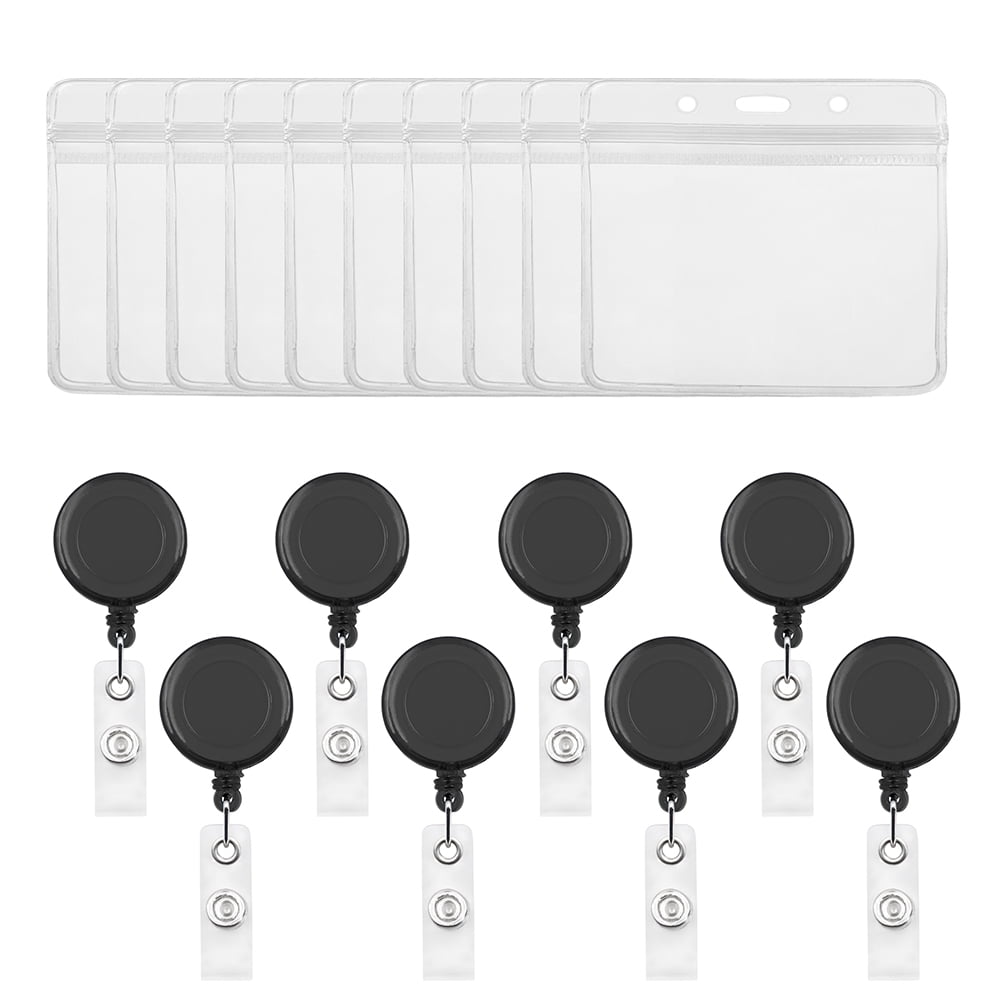 MUKA 50 Pcs Translucent Retractable Badge Holder Reel with Clear ...