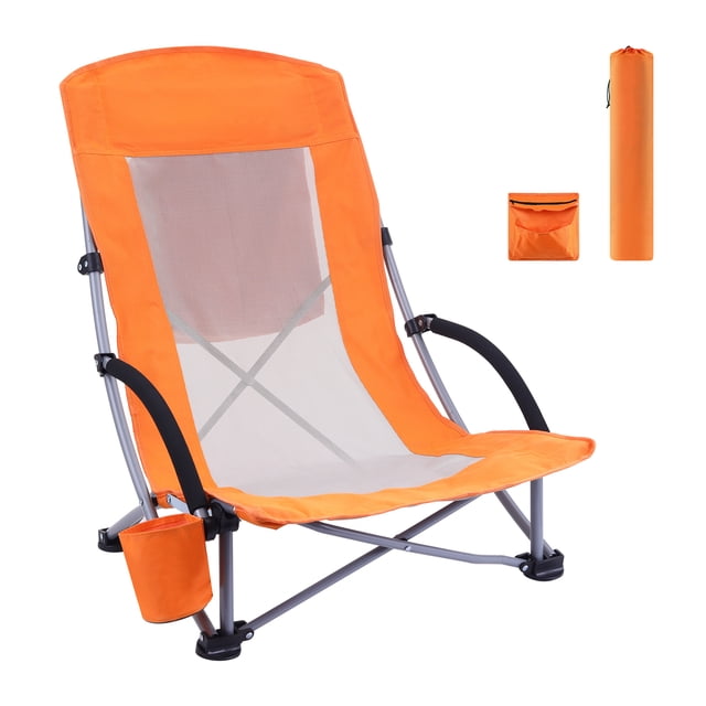 MUKE Beach Chair with Cooler, High Back Beach Chair, Foldable and ...