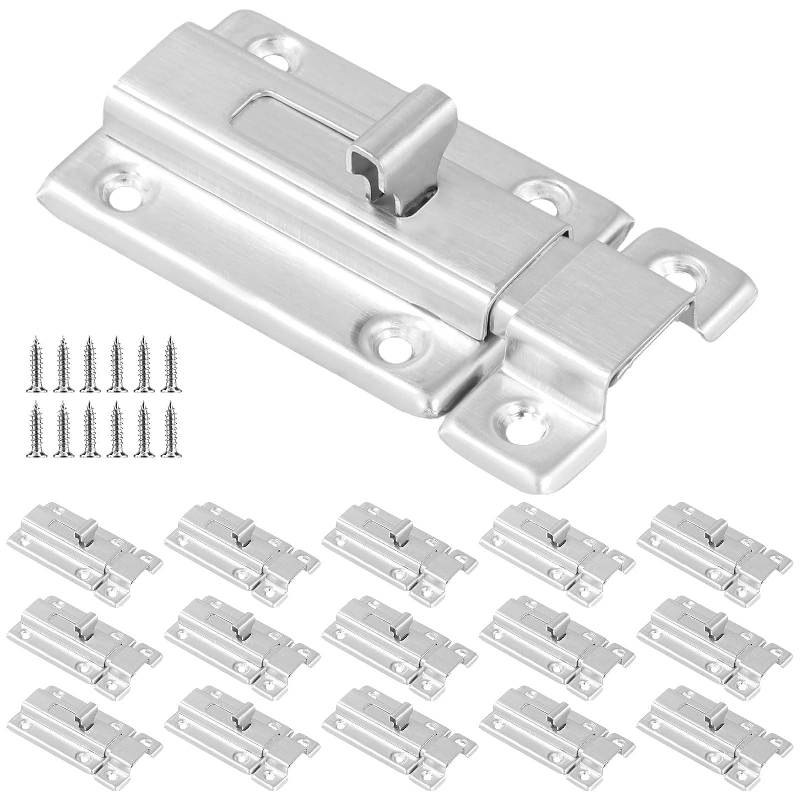 MUKLEI 20 Pieces Door Bolts Locks, 3'' Stainless Steel Latch Sliding ...