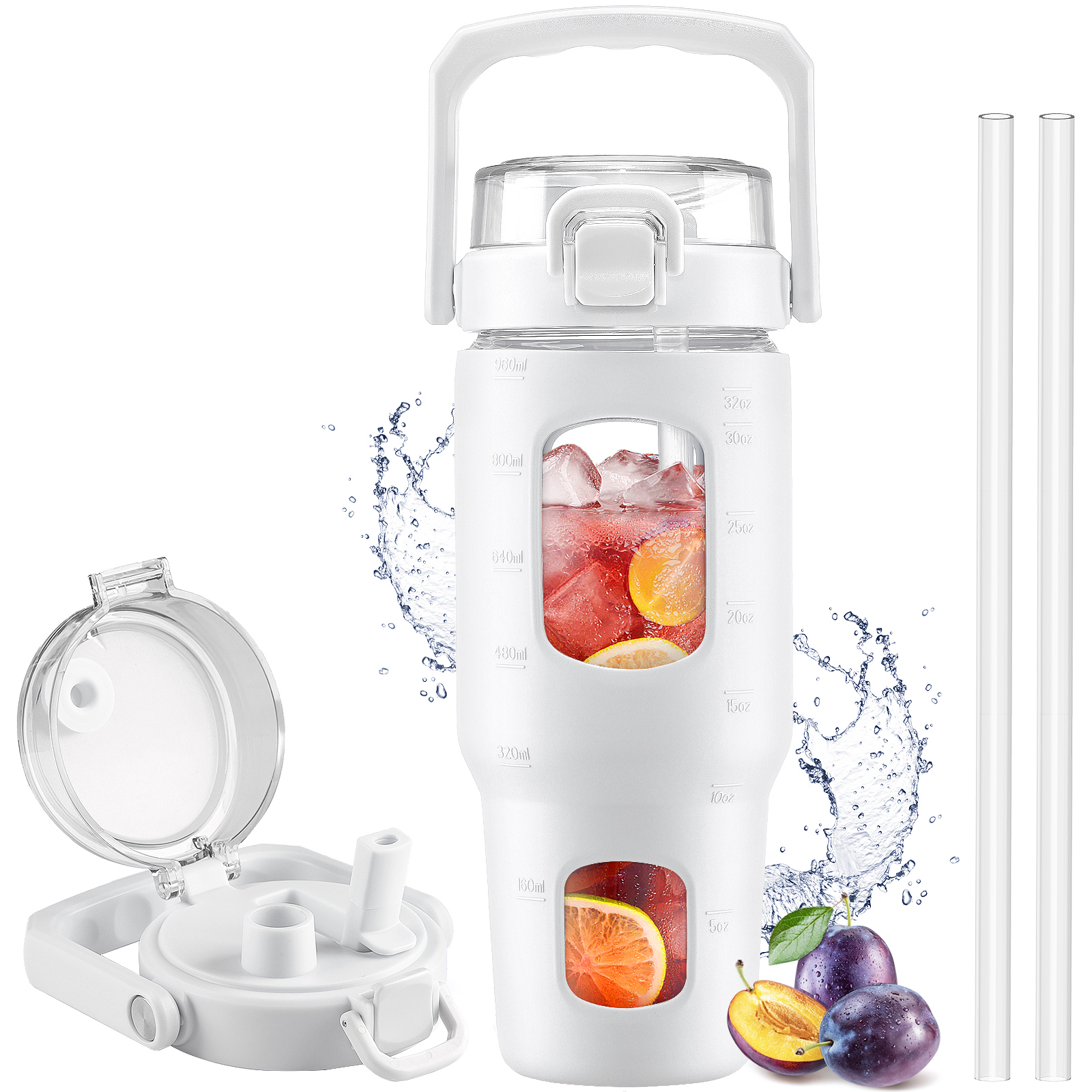 Galvanox Iced Coffee Cup with Lid and Straw, 16oz Reusable Insulated ...