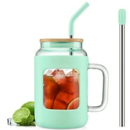 Navaris Crystal Water Bottle - 14oz Glass Gemstone Drink Bottle with ...