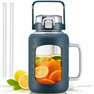 Navaris Stainless Steel Water Bottle - Single-Walled 75oz (2.2L) Big ...