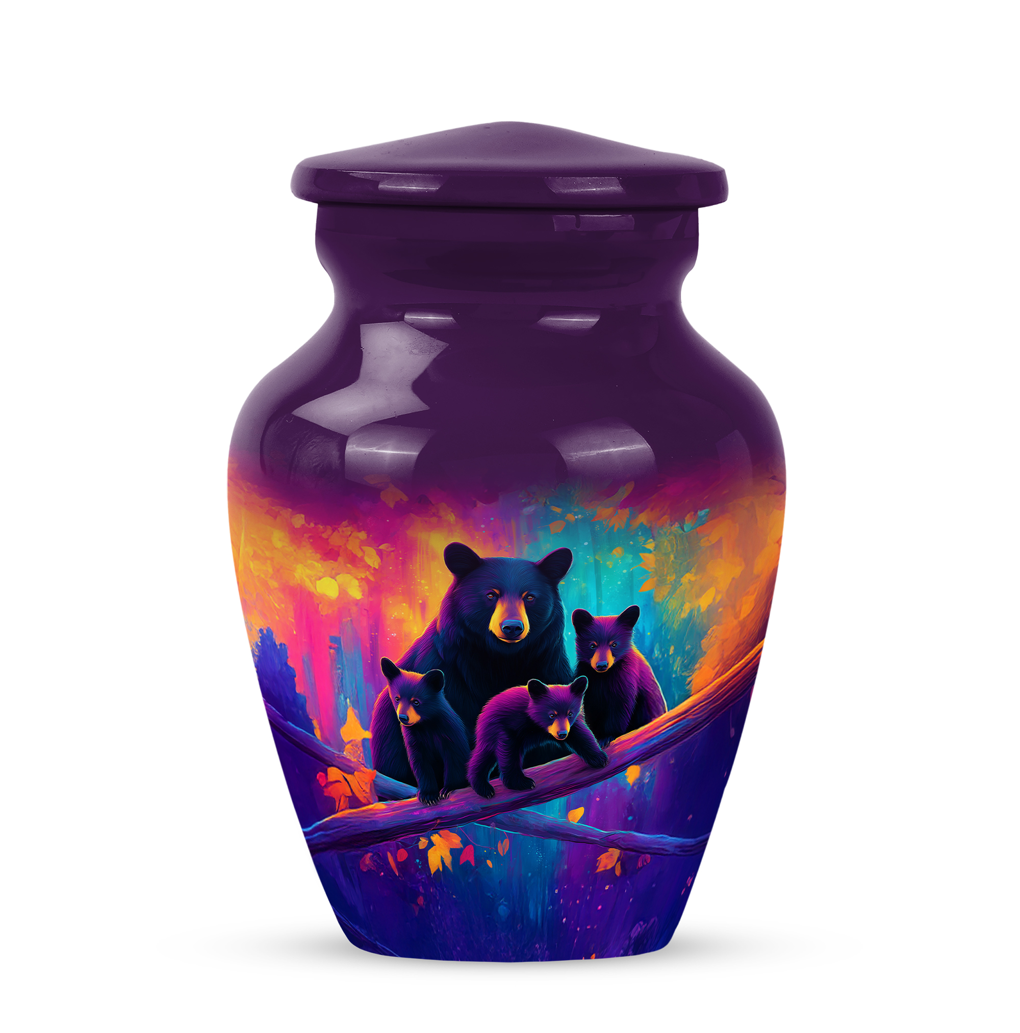 MUKTIVE Bear Urns for Human Ashes Adult Man and Women, Purple Urn for ...
