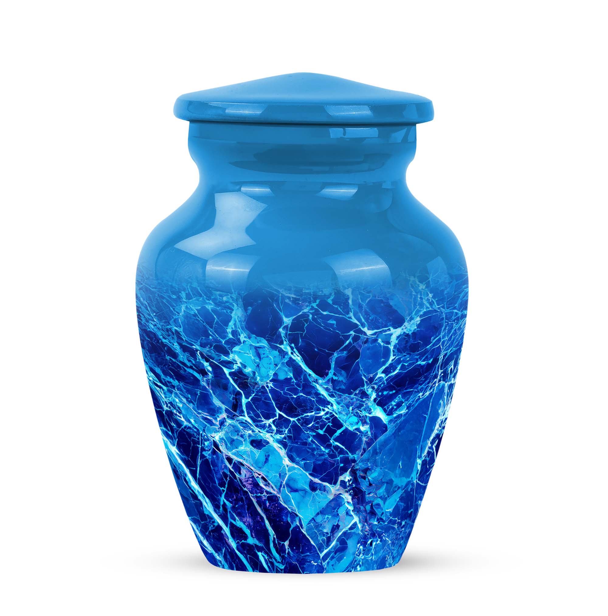 MUKTIVE Blue Abstract Burial Urns for Cremated Remains - Decorative ...