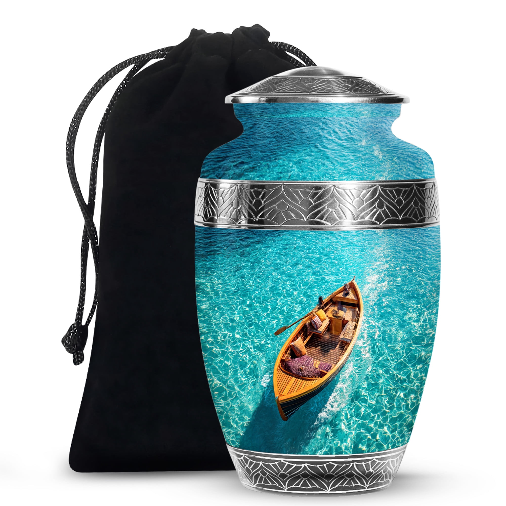 MUKTIVE Boat Cremation Large Urns for Adult for Female Ashes, Ocean ...