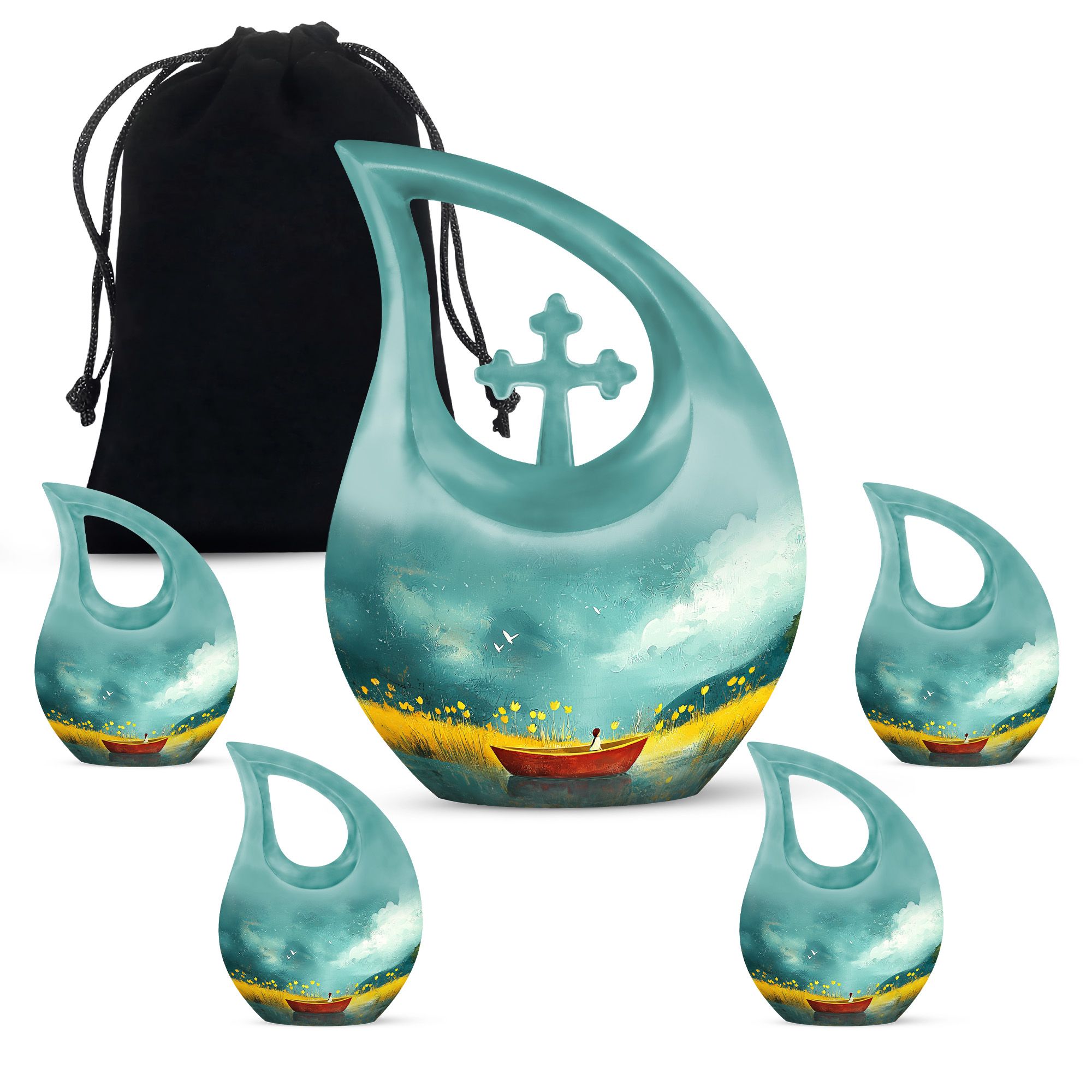 MUKTIVE Boat Decorative Funeral Urns for Women, Memorial Cremation Urns ...