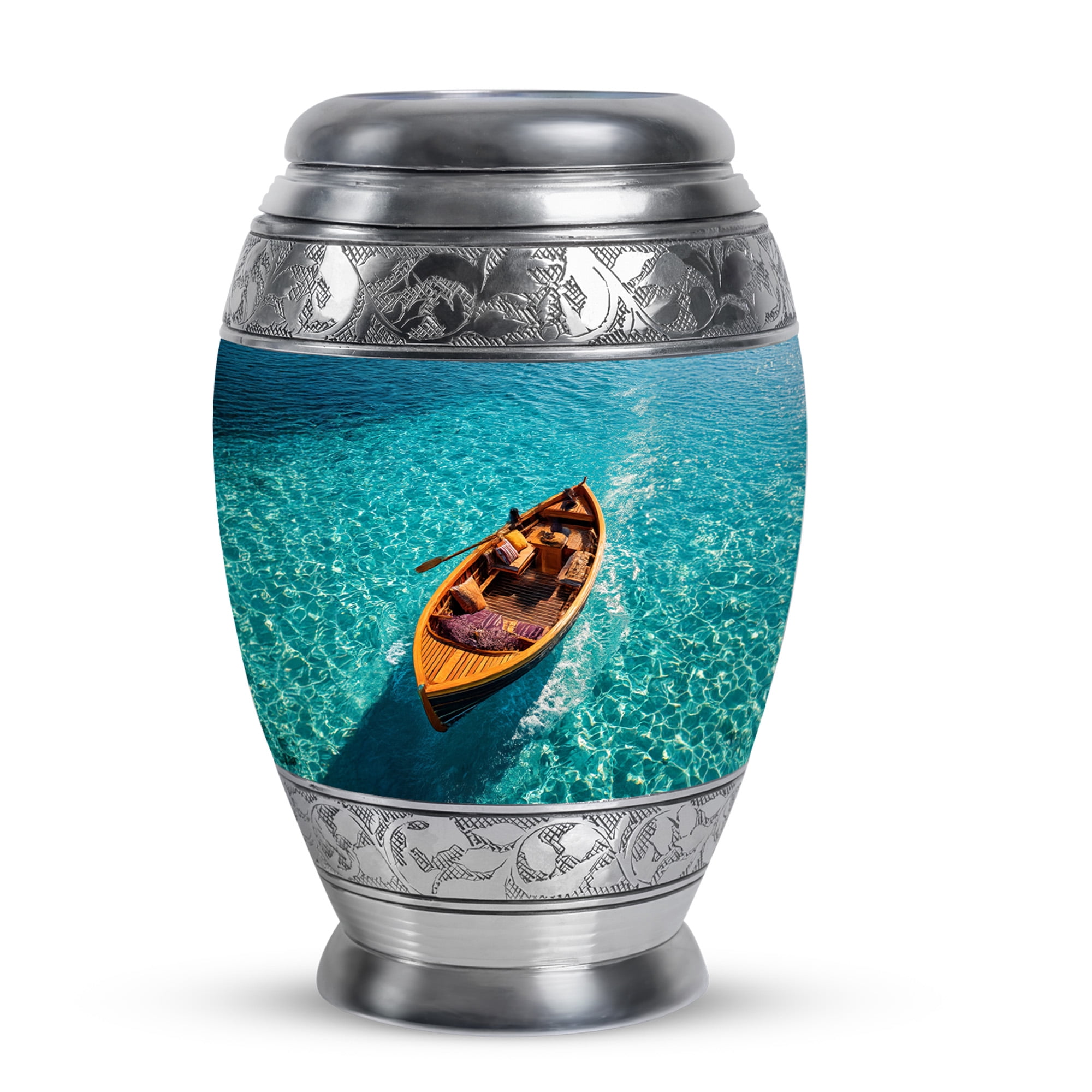 MUKTIVE Boat Urns for Women Ashes for Adult Male, Memorial Aqua Blue ...