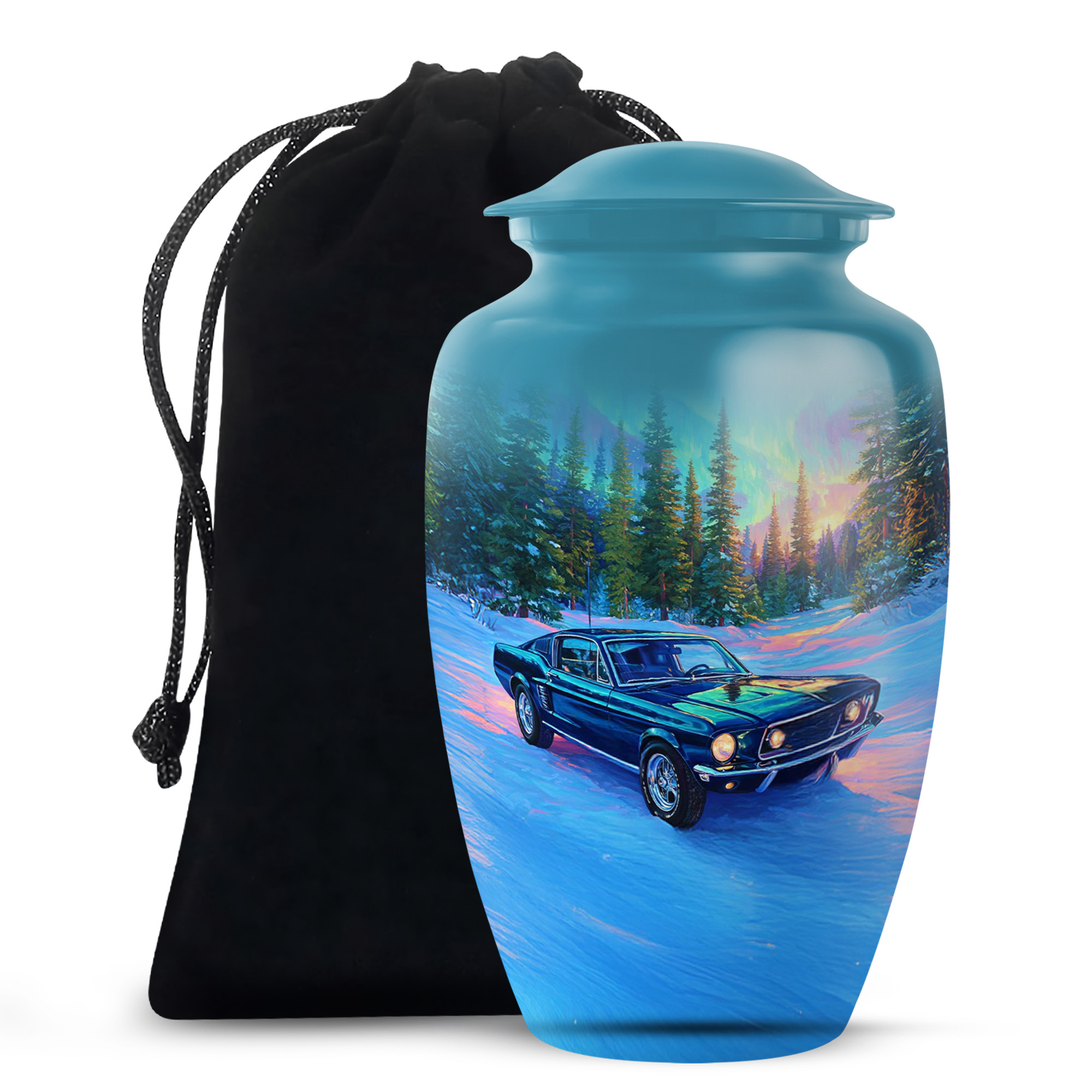 MUKTIVE Car Memorial Urns for Adult Male, Green Funeral Urn for Ashes ...