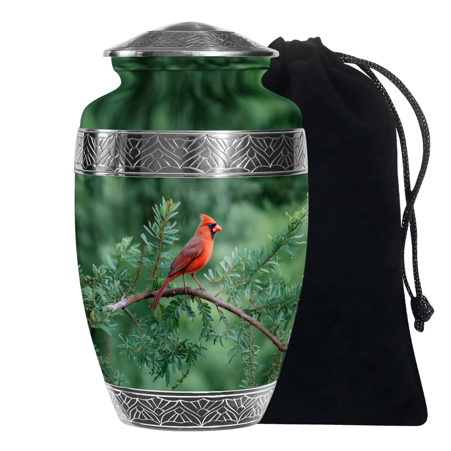 MUKTIVE Cardinal Bird Burial Urn for Ashes for Women - Green Memorial ...