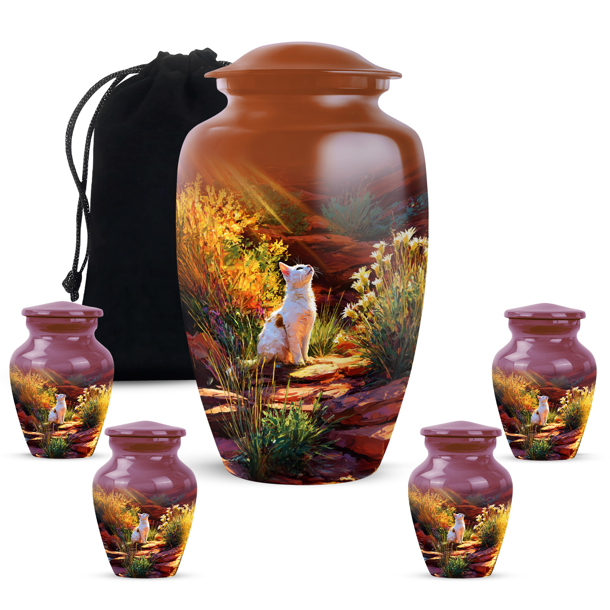MUKTIVE Cat Urn for Ashes Adult Male & Female, Large Rock Stone ...
