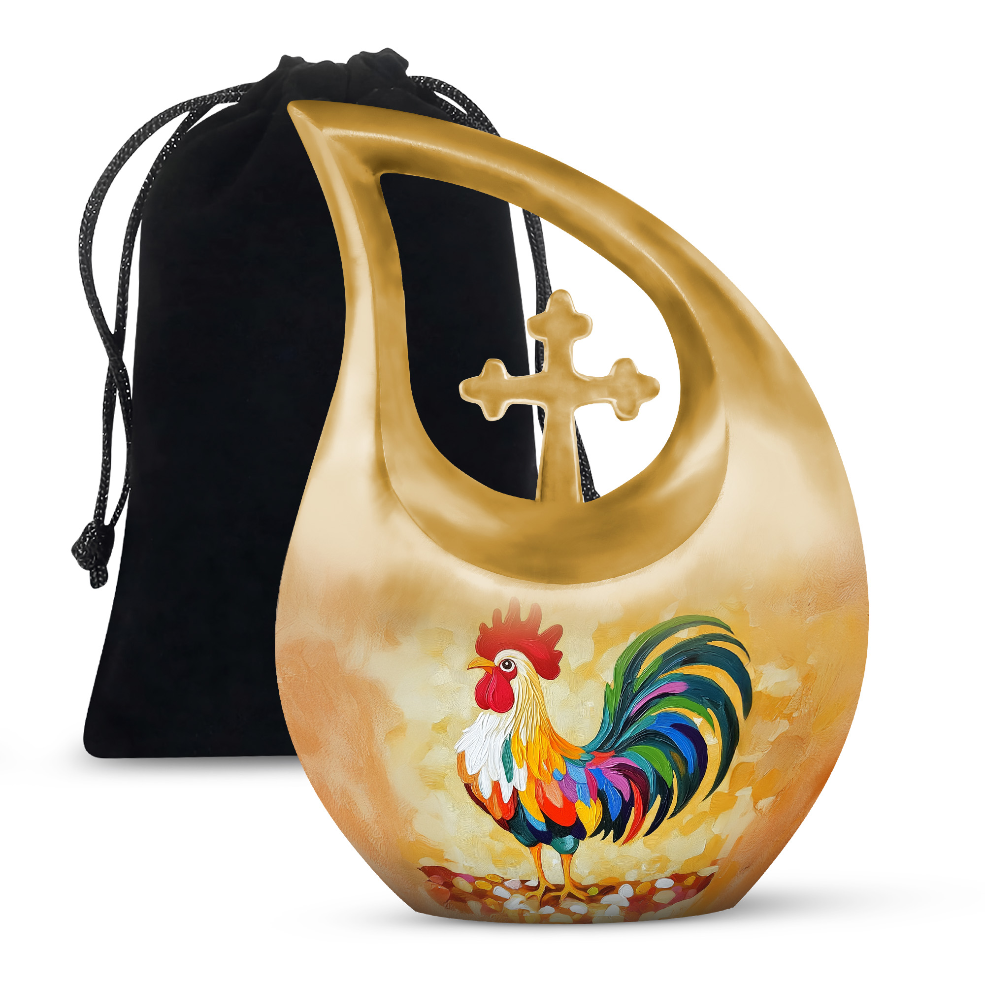 MUKTIVE Colorful Rooster Large Funeral Urns for Human Ashes Adult Men ...