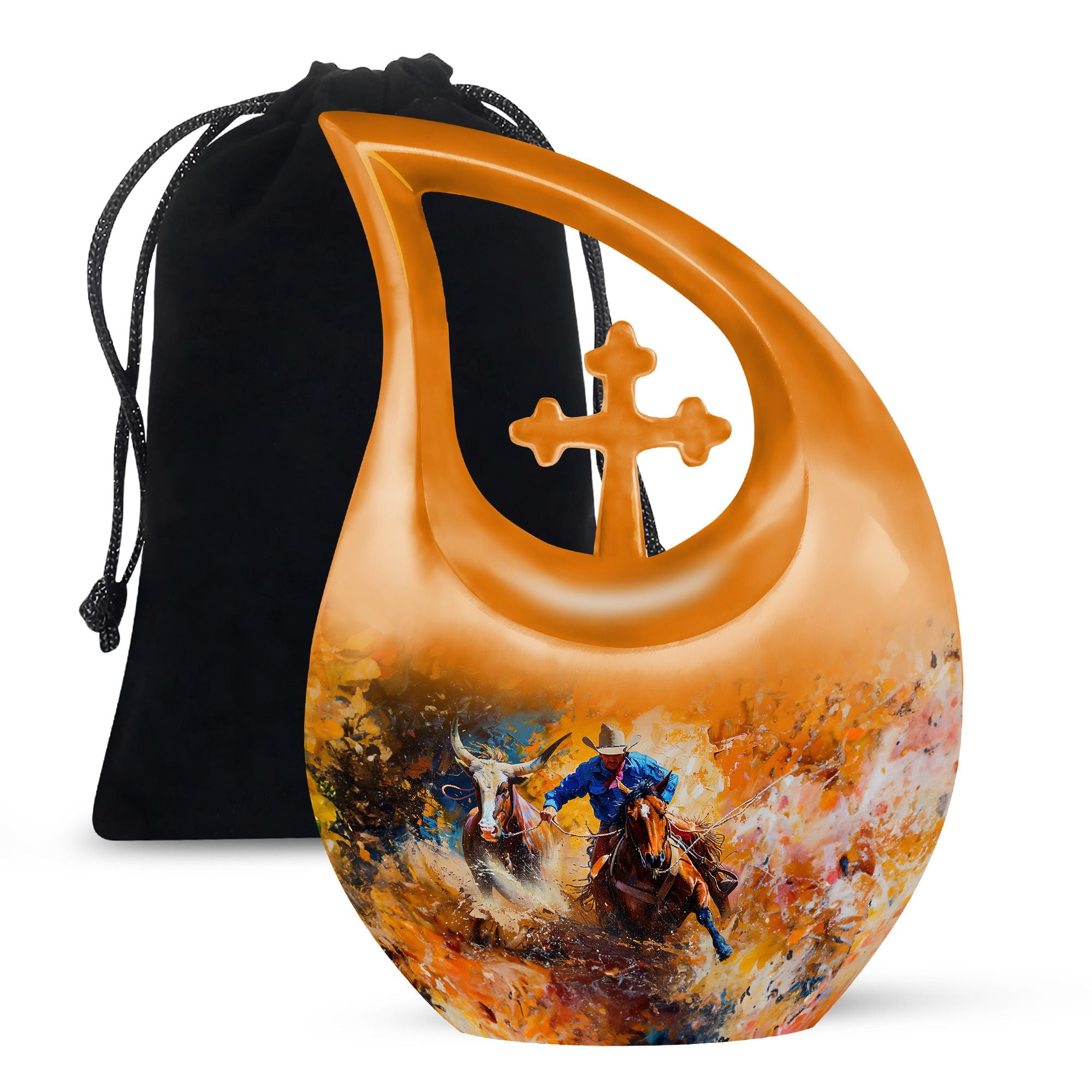 MUKTIVE Cowboy Horse Riding Funeral urns for Adult Ashes Men, ash ...