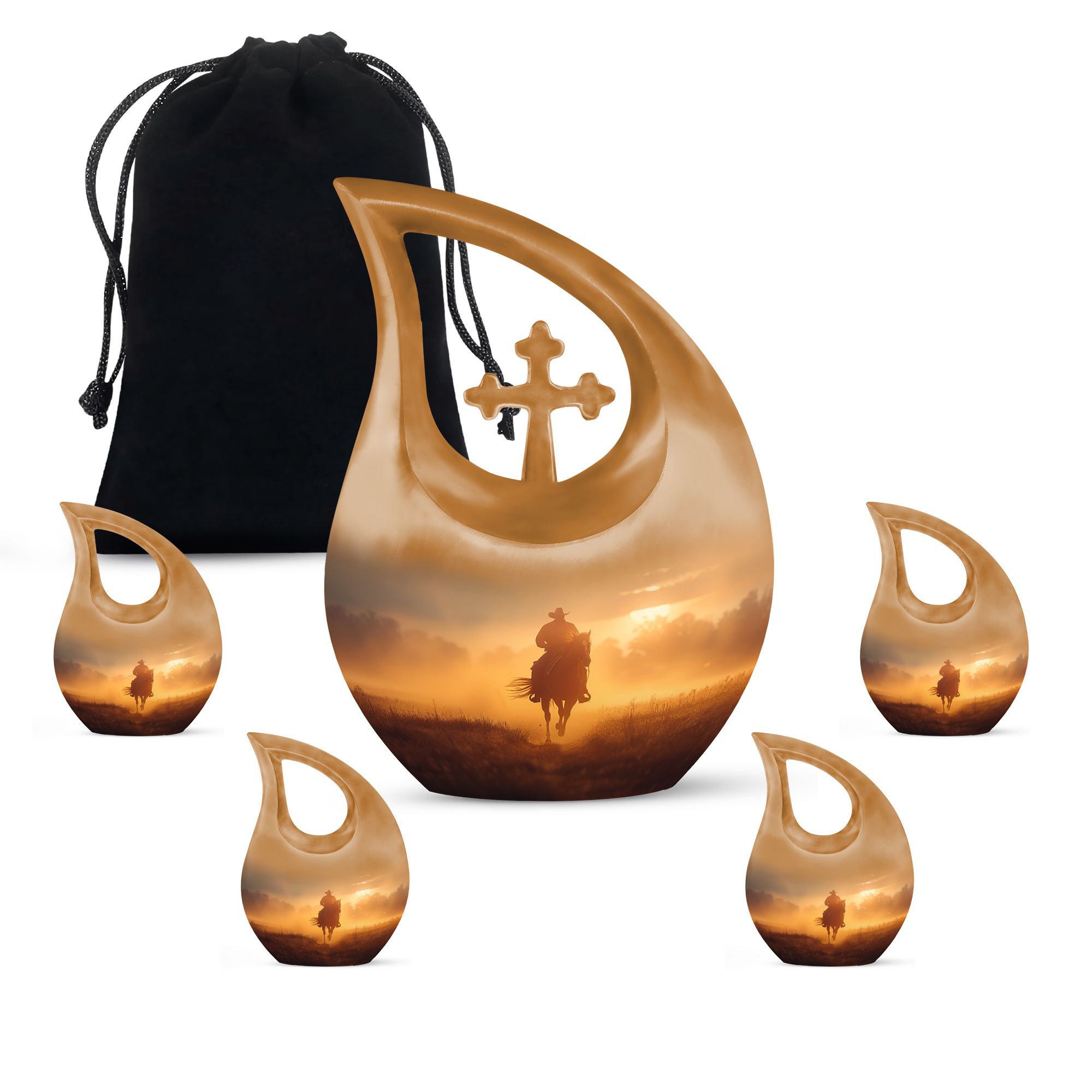 MUKTIVE Cowboy Urn, Cremation Urns for Human Ashes Adult Female & Male ...