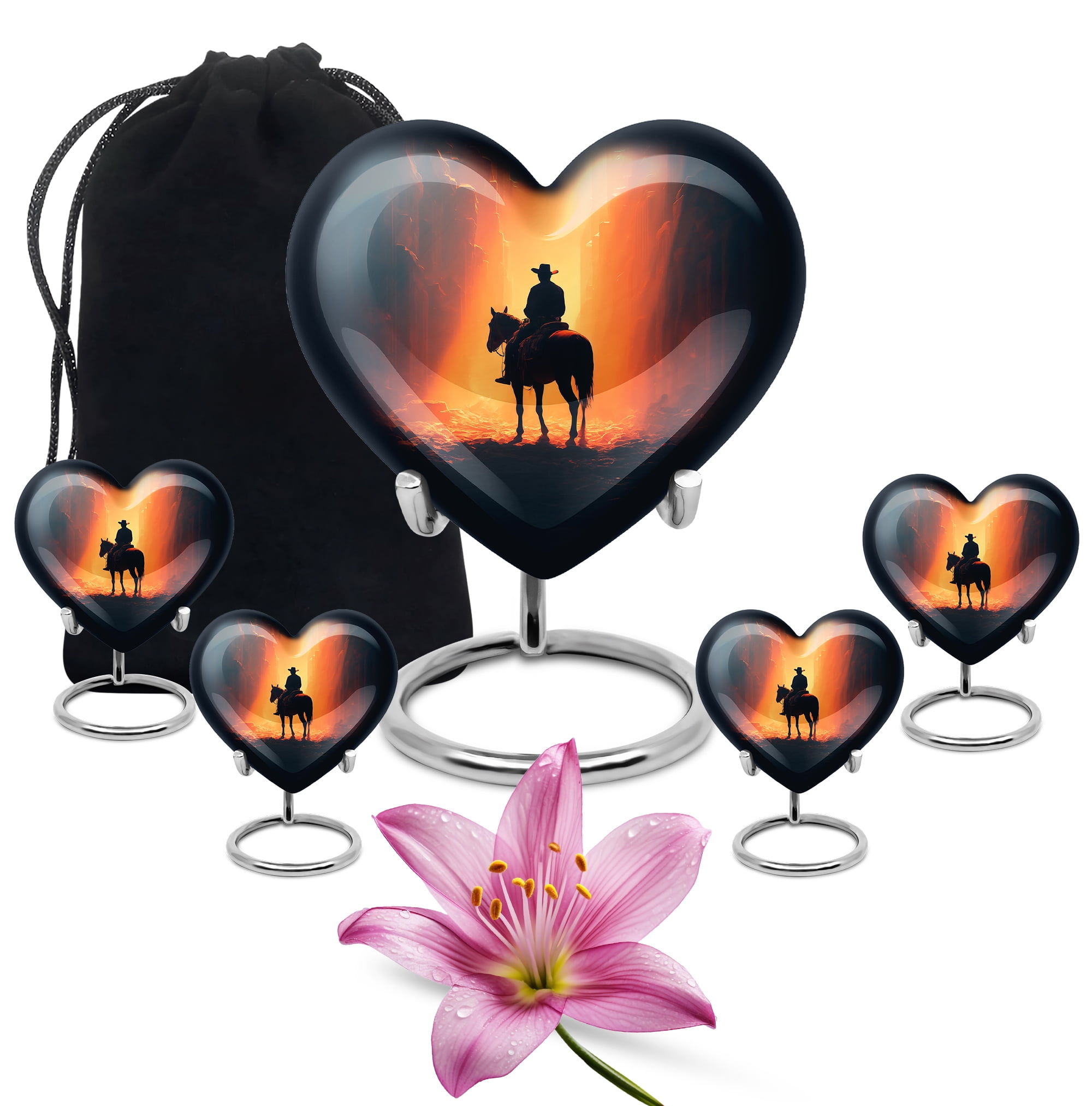 MUKTIVE Cowboys 1 Set of 5 Pcs Cremation Urns for Adult Ashes Men ...