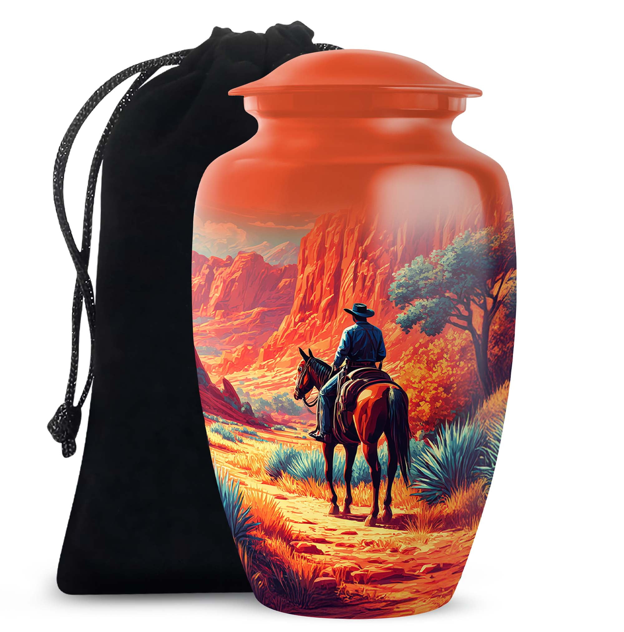MUKTIVE Cowboys Cowboy Urn - Western Cowboy Cremation Urn - Desert ...