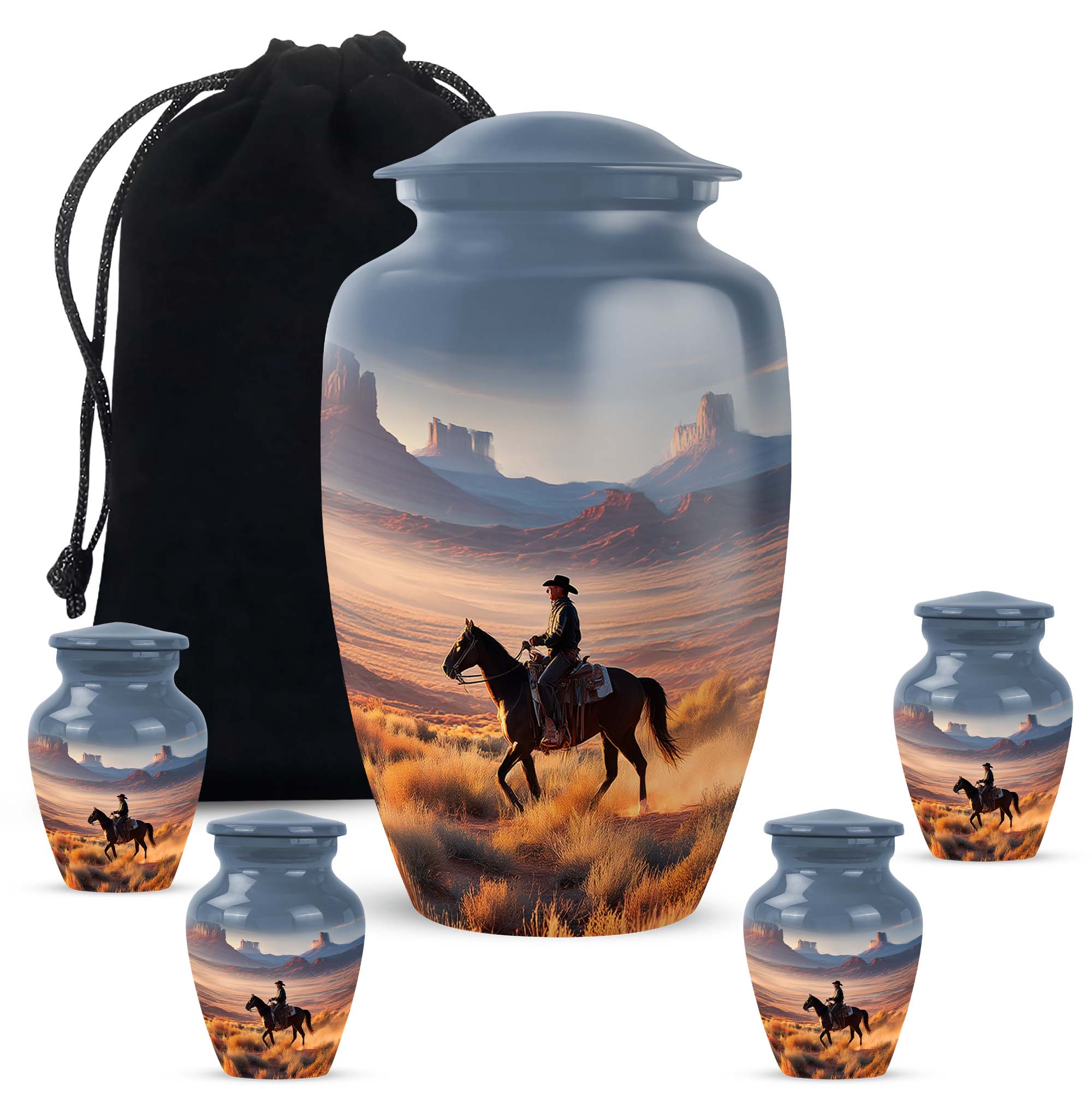 MUKTIVE Cowboys Urns for Human Ashes Adult Man Combo - Desert Burial ...
