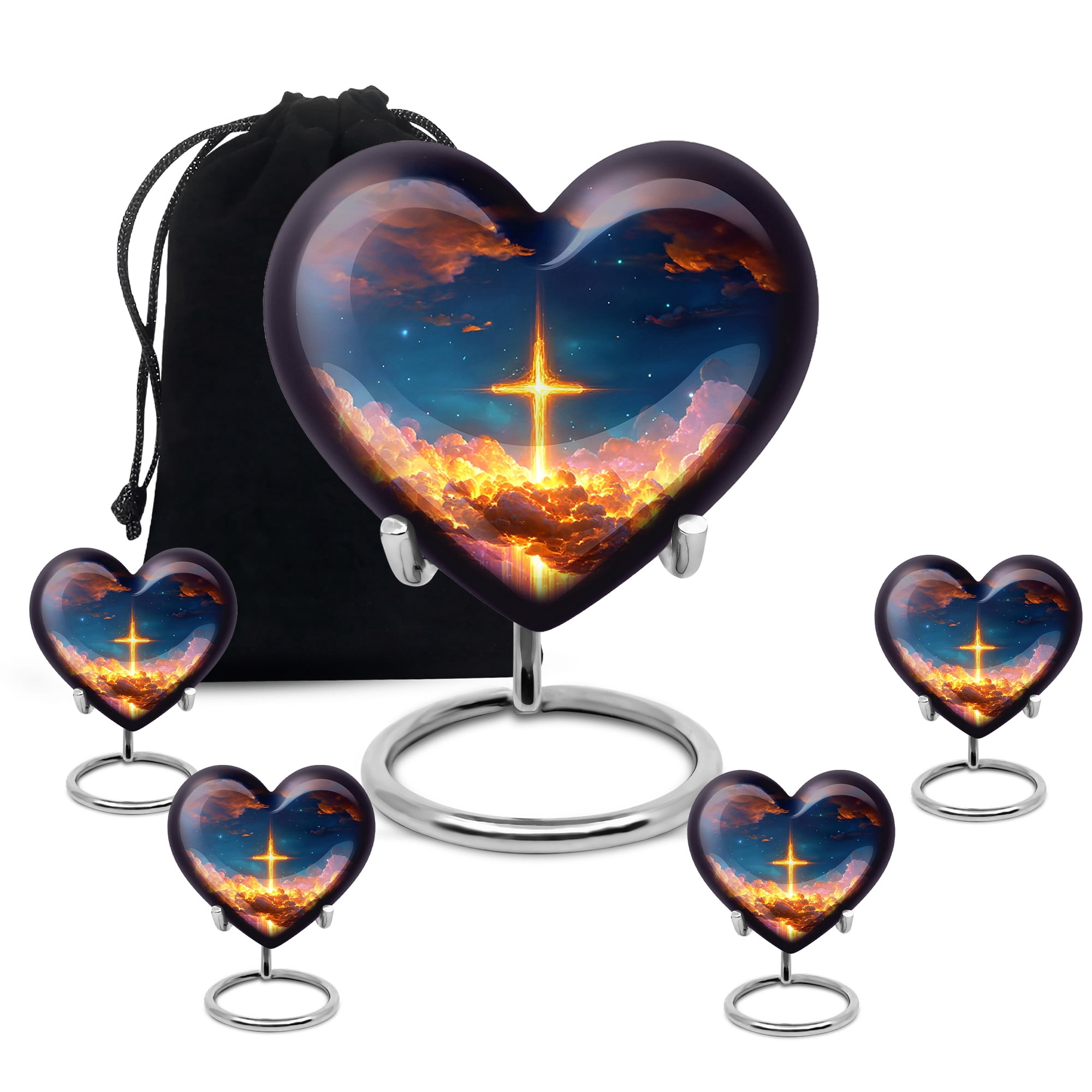 MUKTIVE Cross Cremation Urn, Clouds Blue Burial Urns for Adult Male 1 ...
