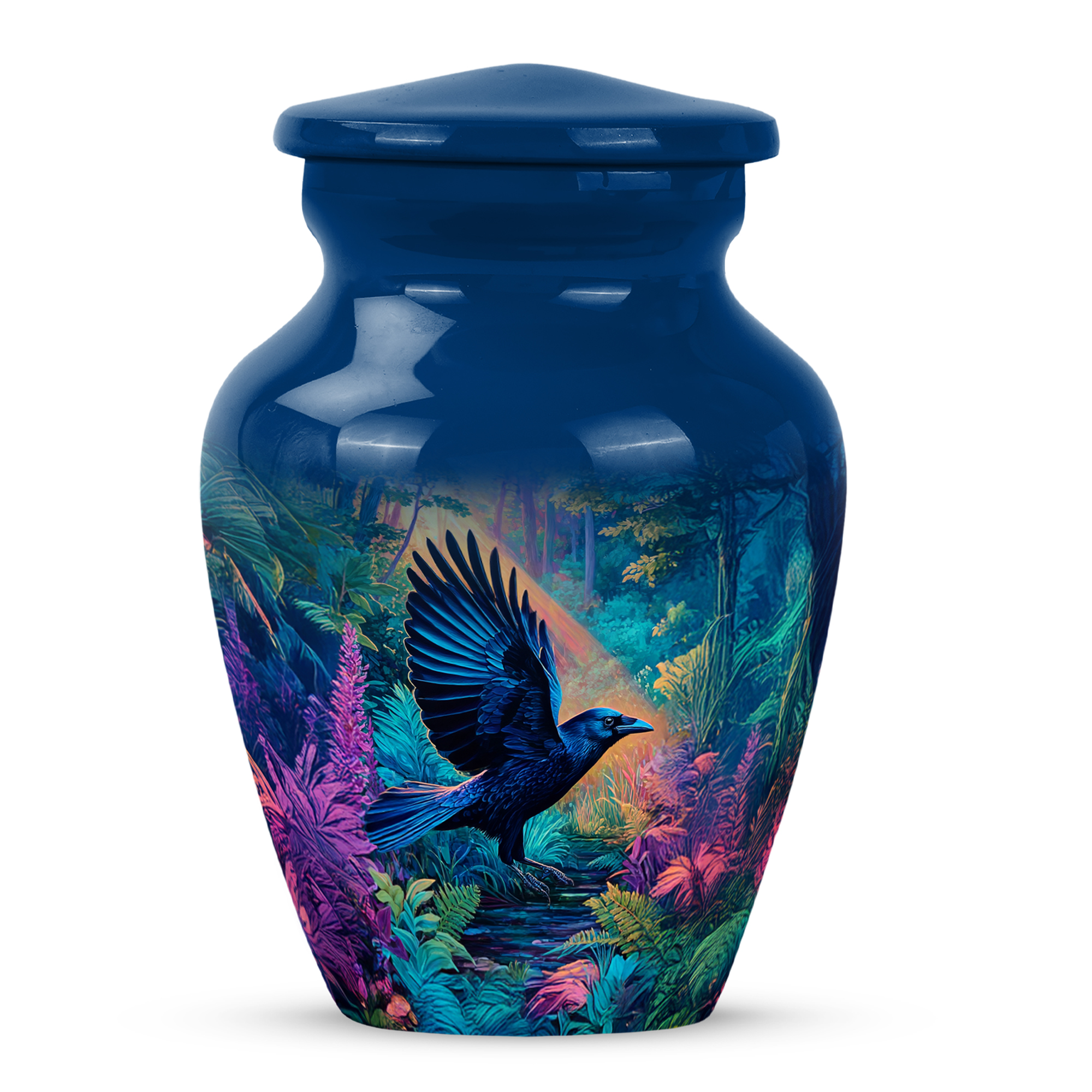 MUKTIVE Crow Funeral Urns for Adult Ashes Women and Men Cremains, Bkue ...