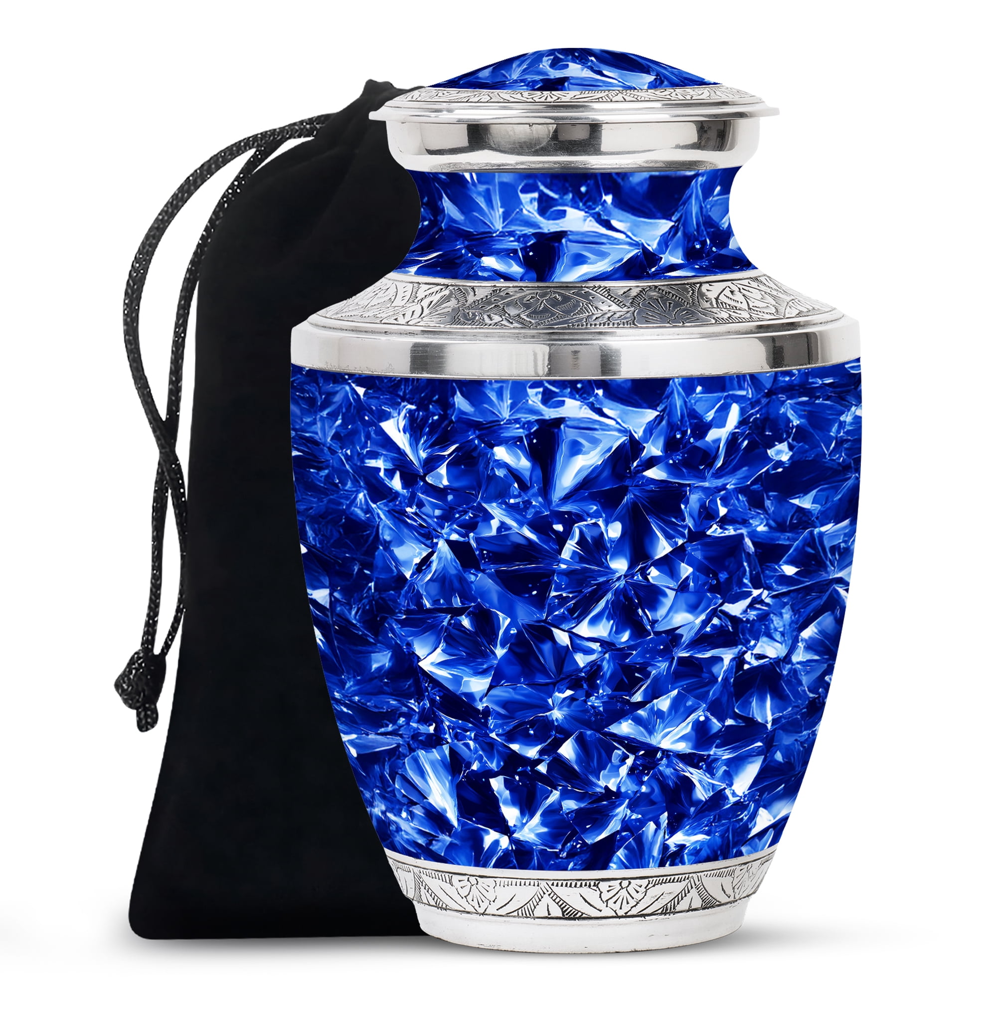 MUKTIVE Crystal Abstract Memorial Urns for Adult Male - Funeral Urn for ...