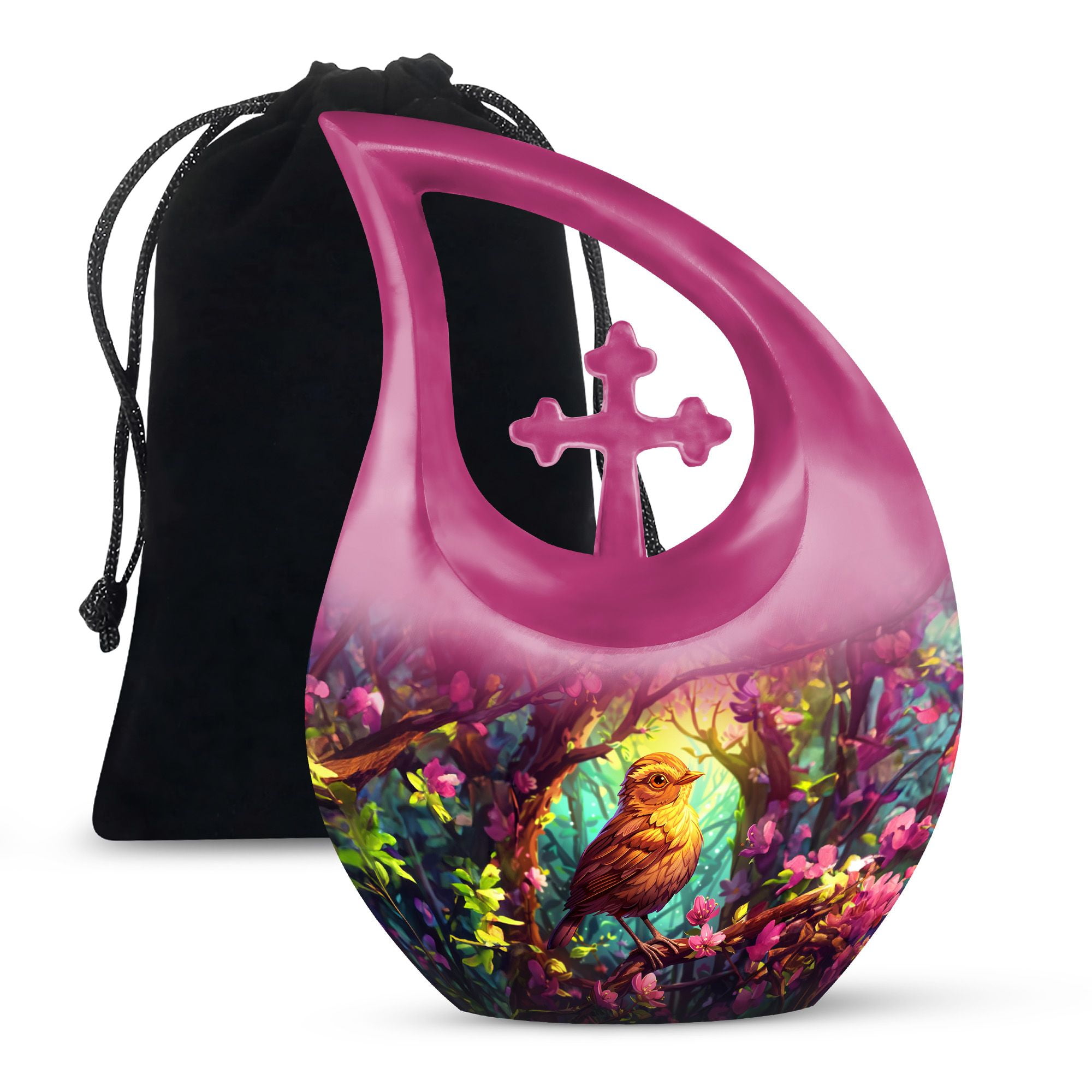 MUKTIVE Cute Bird Funeral Urns for Ashes Adult Male & Female - Pink ...