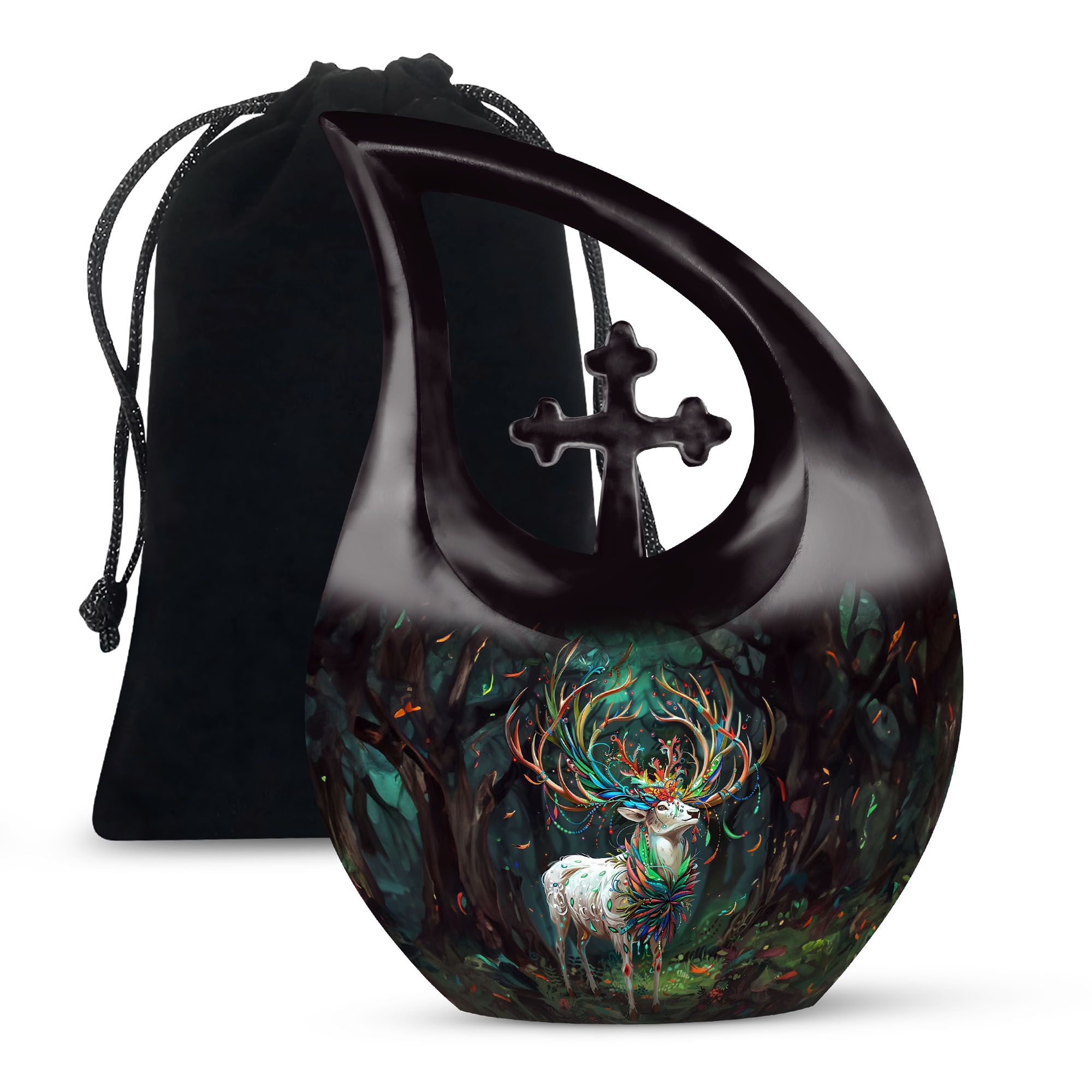 MUKTIVE Deer Urn - Cremation Urns for Human Ashes - Large Funeral Urn ...