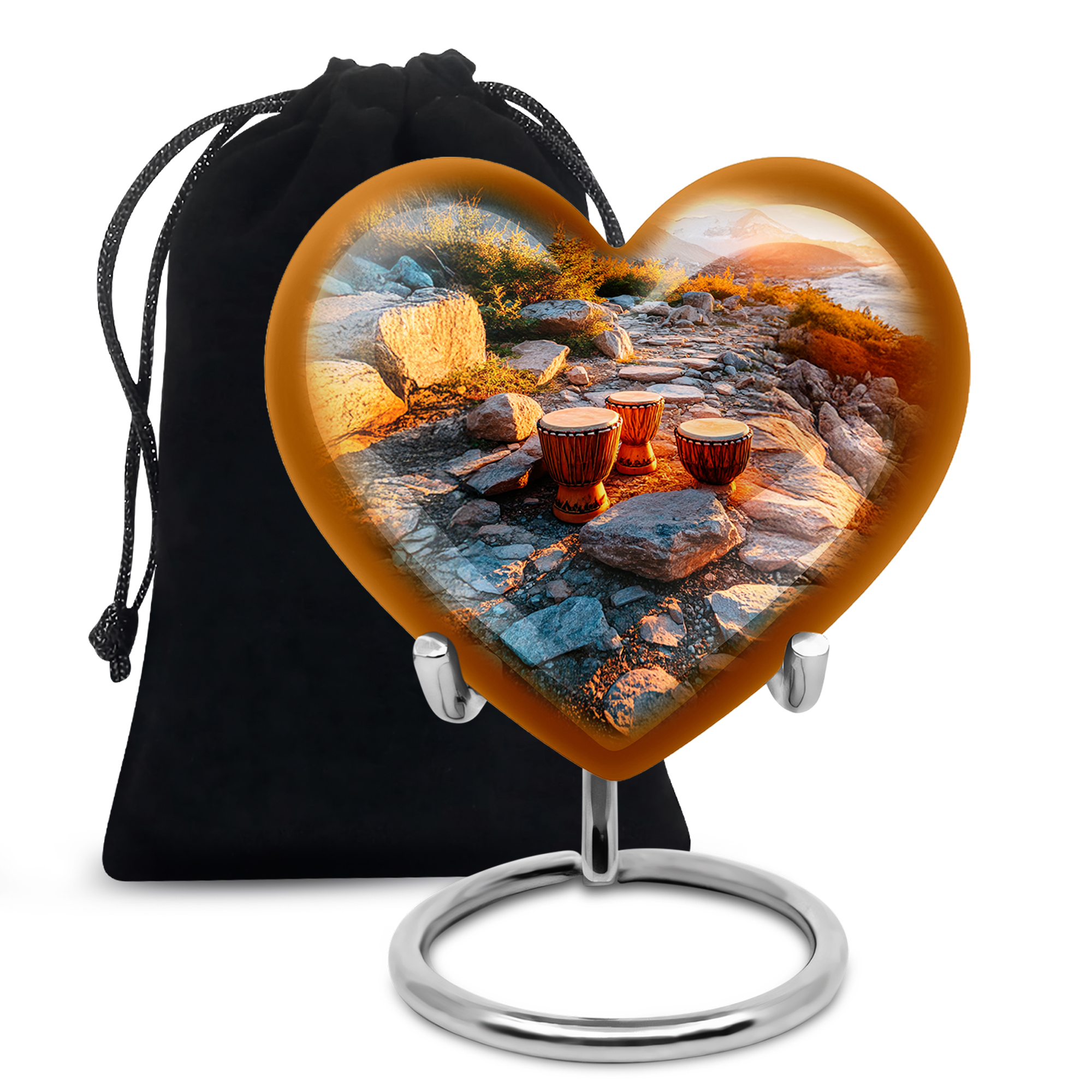 MUKTIVE Drums Large Cremation Urns for Ashes Adult Male & Female, Grey ...