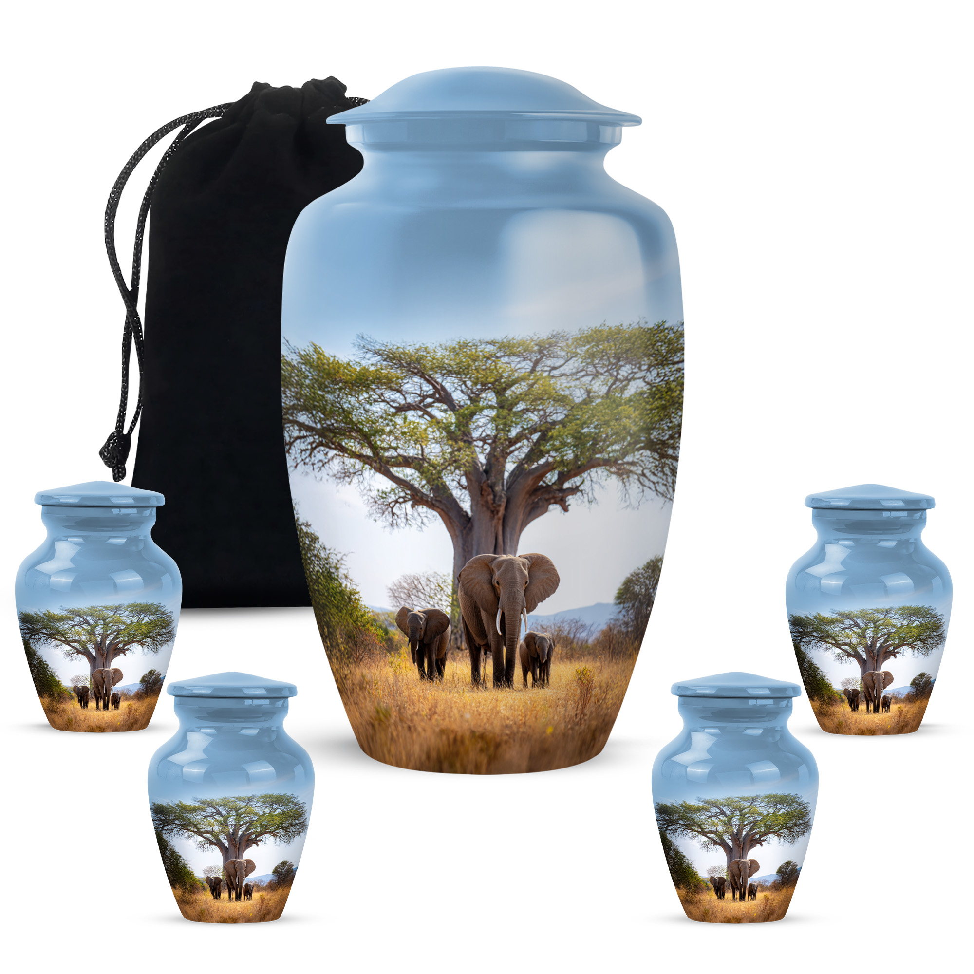 MUKTIVE ELELPHANT Family Funeral Urns for Human Ashes for Men & Women ...