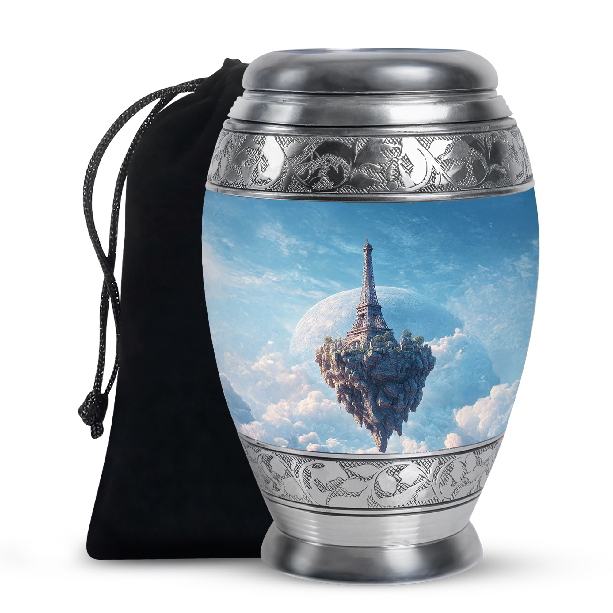 MUKTIVE Eiffel Tower Urn for Ashes for Women, Blue Memorial Urn for ...