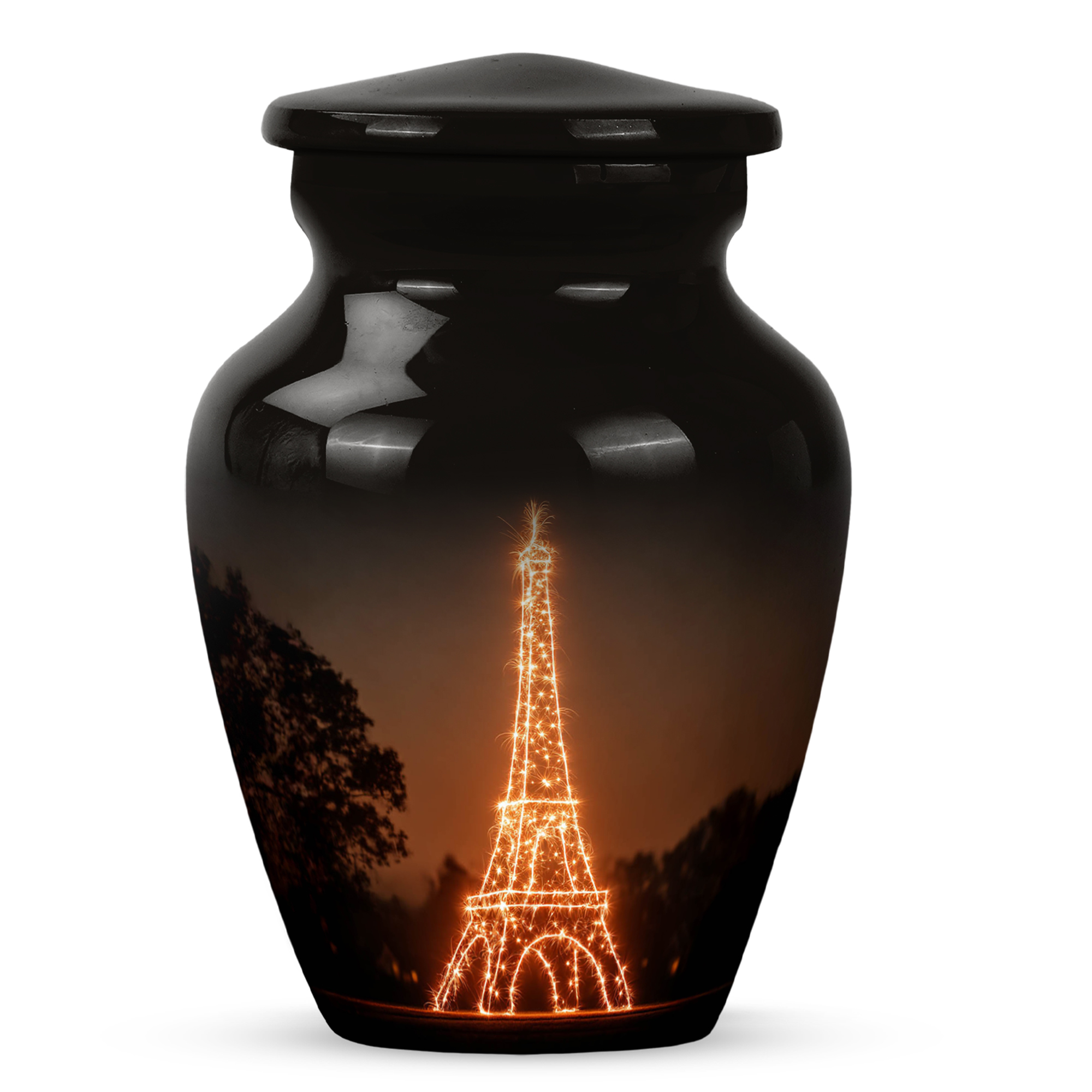 MUKTIVE Eiffel Tower Urns for Ashes Adult Male Cremation, Small Black ...