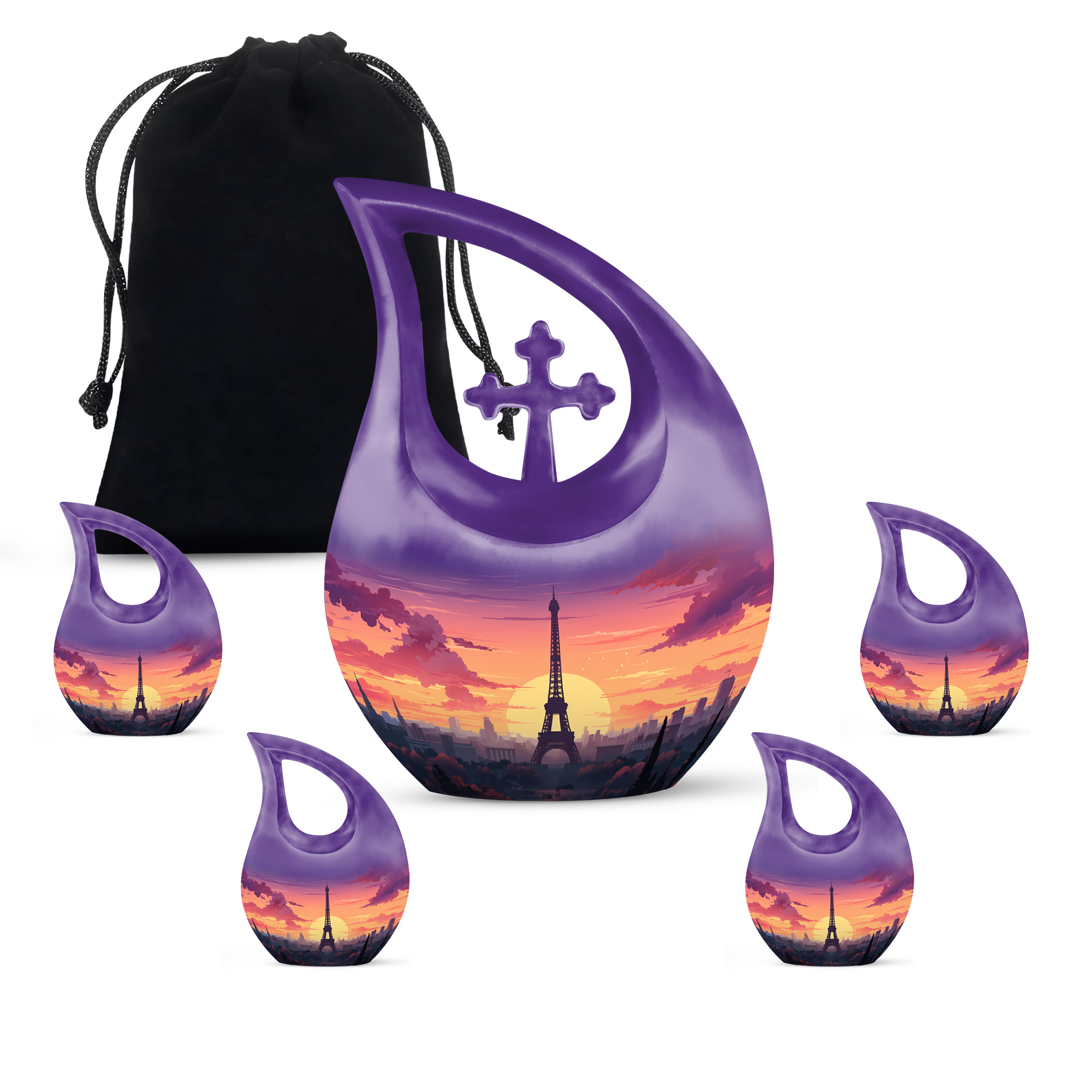 MUKTIVE Eiffel Tower Urns for Human Ashes Adult for Men & Women, Sunset ...