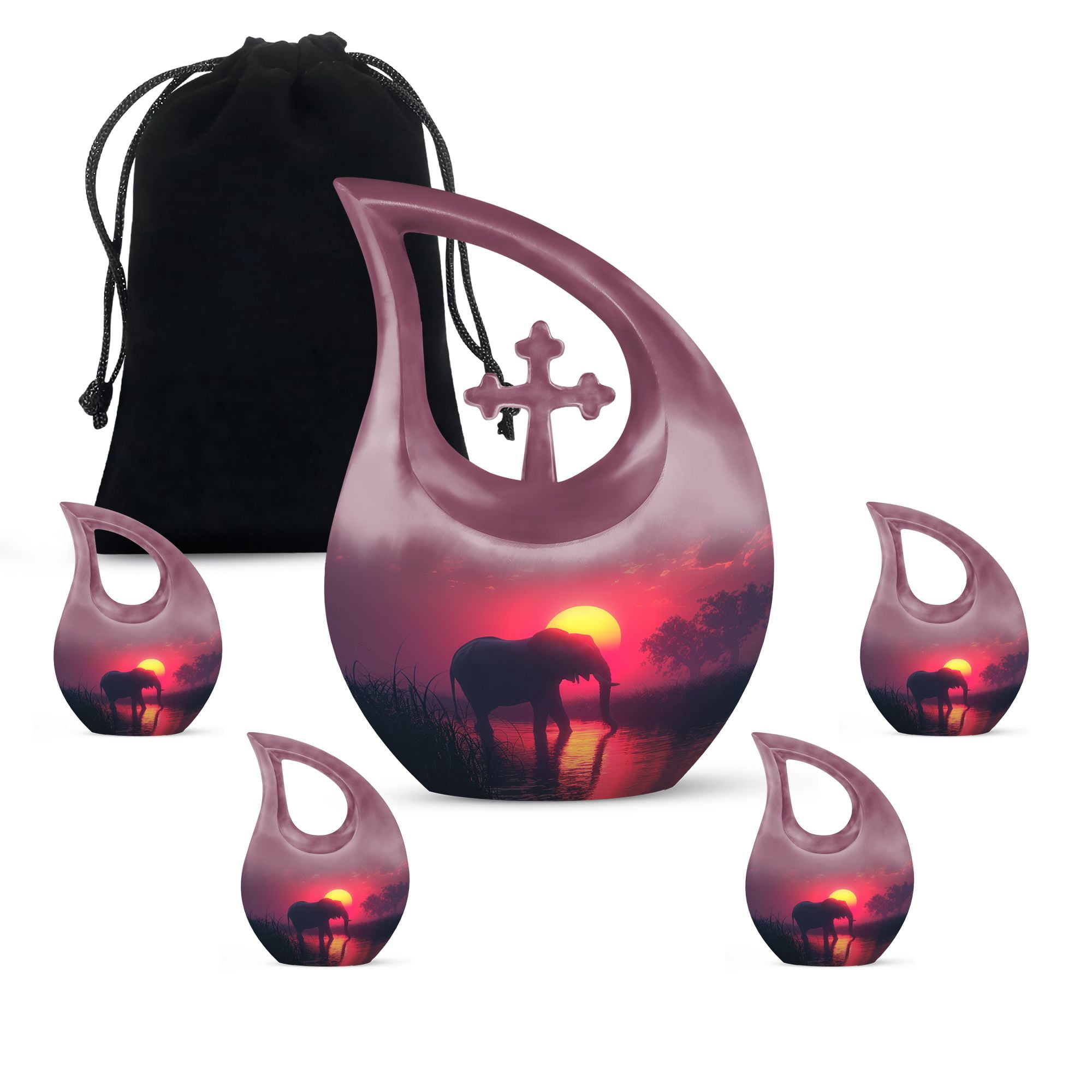 MUKTIVE Elephant Cremation Urn for Adult Ashes, Memorial Urns for ...