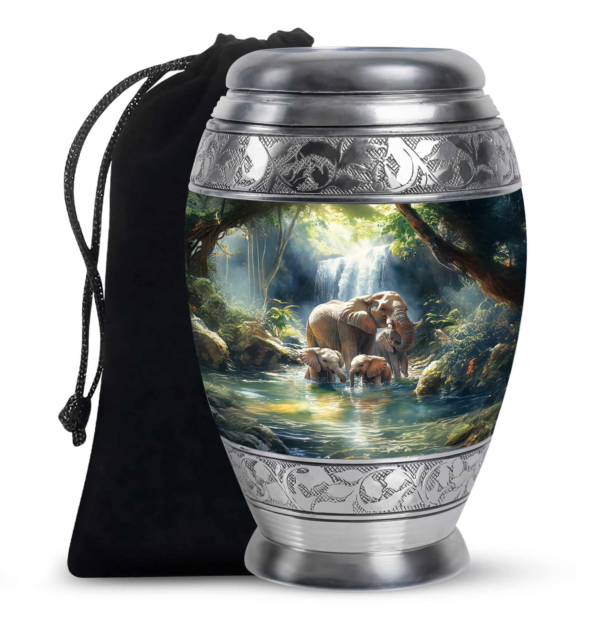 MUKTIVE Elephant Large Cremation Urns for Ashes Adult Human 10 Inch ...