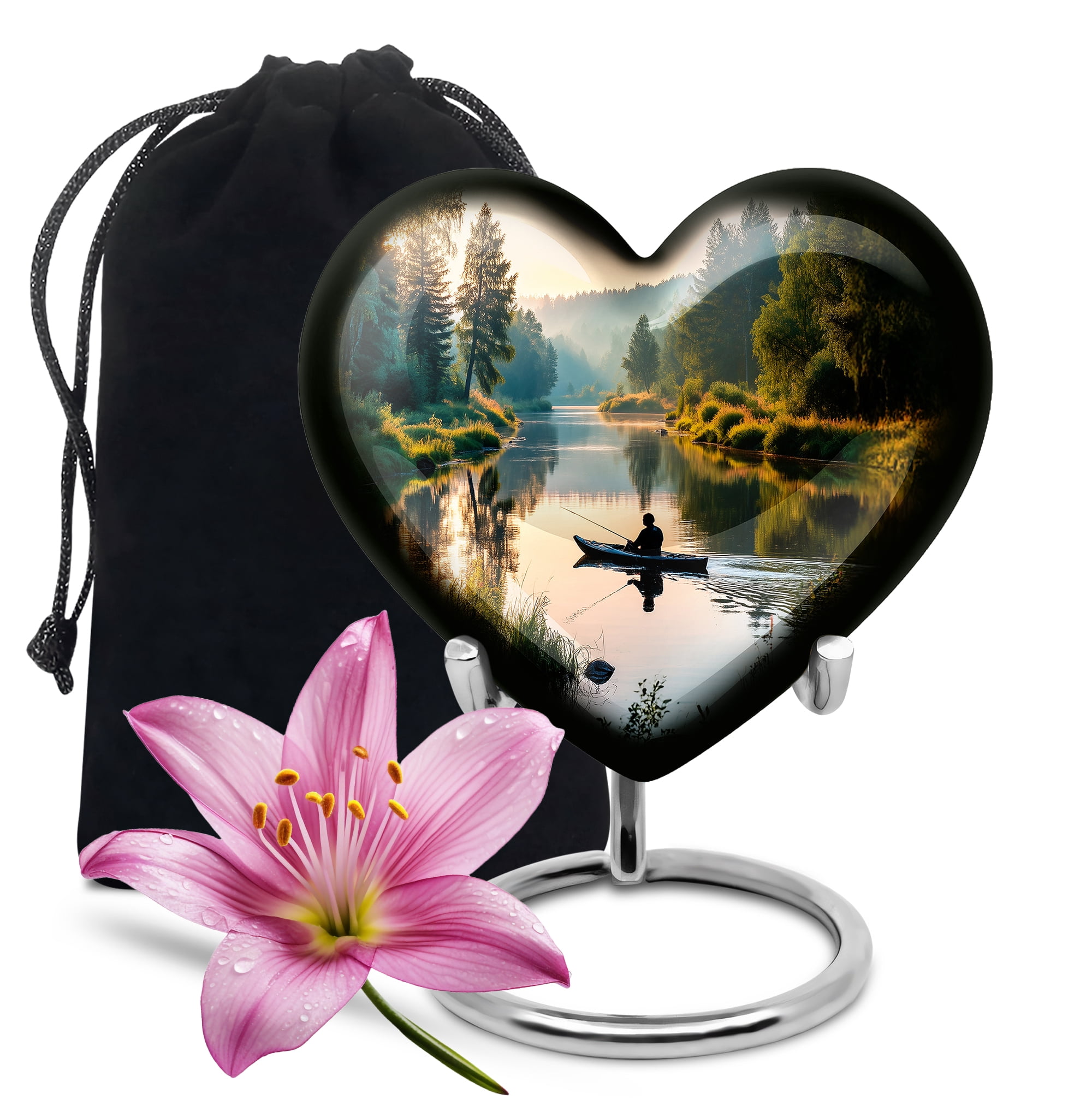 MUKTIVE Fishing Cremation Urns for Human Ashes for Family Heart Large ...