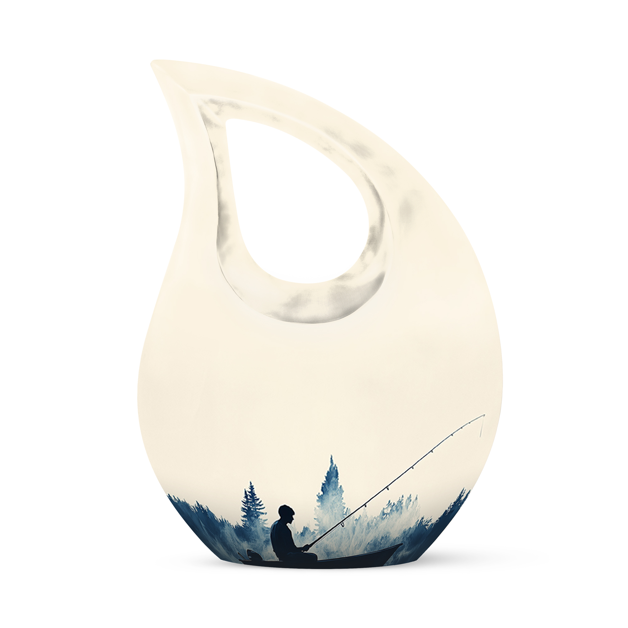 MUKTIVE Fishing Large Cremation Urns for Human Ashes Male - White Cross ...