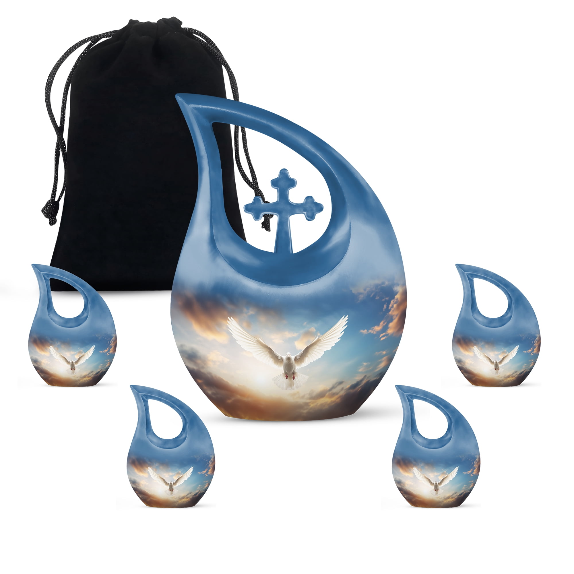 MUKTIVE Flying Dove Funeral Urn for Ashes Adult Female & Male, Memorial ...