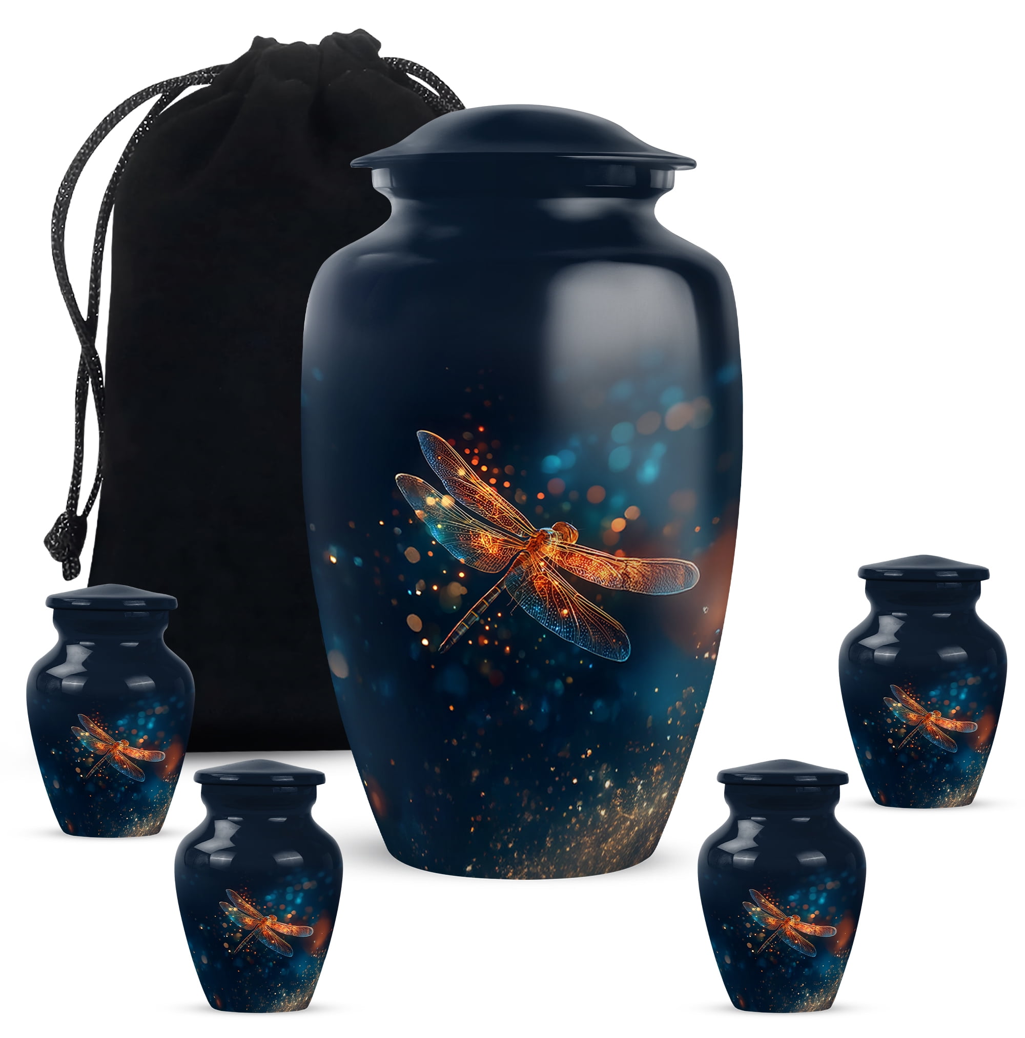 MUKTIVE Flying Dragonfly Decorative Cremation Urns for Human Ashes ...